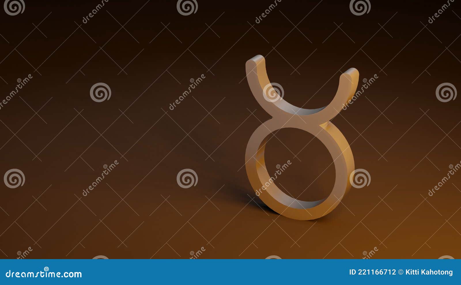 Zodiac Symbol TAURUS Signs 3D Rendering Stock Illustration ...