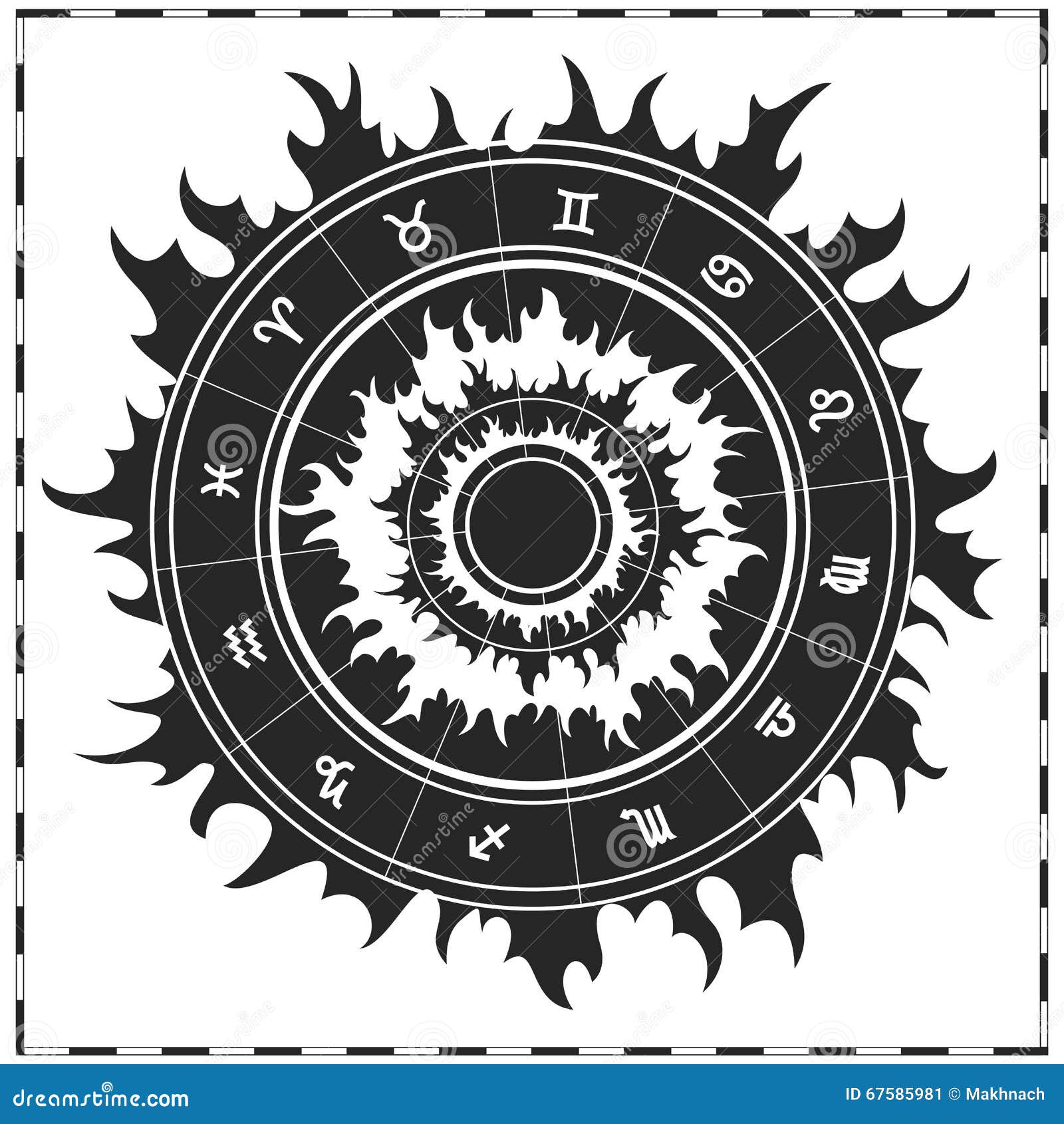 Zodiac symbols vector stock vector. Illustration of future - 67585981