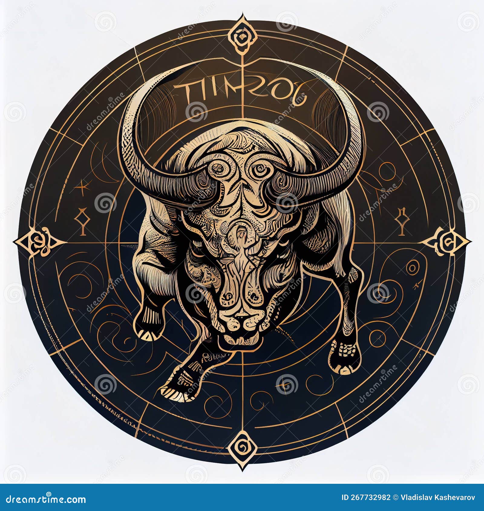 Zodiac Taurus Horoscope Illustration Stock Photo - Image of calendar ...