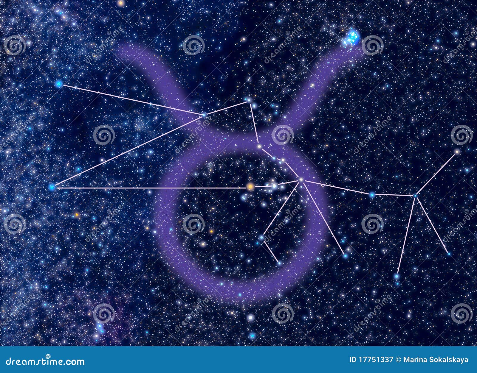 Zodiac Taurus stars stock illustration. Illustration of constellation ...