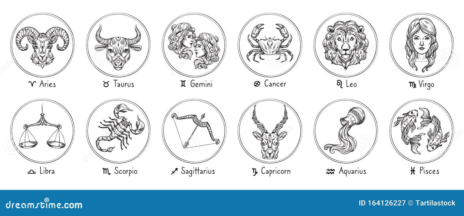 Zodiac-tecken Sketch Cancer, Scorpio Och Pisces Handdragen Taurus ... Zodiac-tecken Sketch Cancer, Scorpio Och Pisces Handdragen Taurus ...