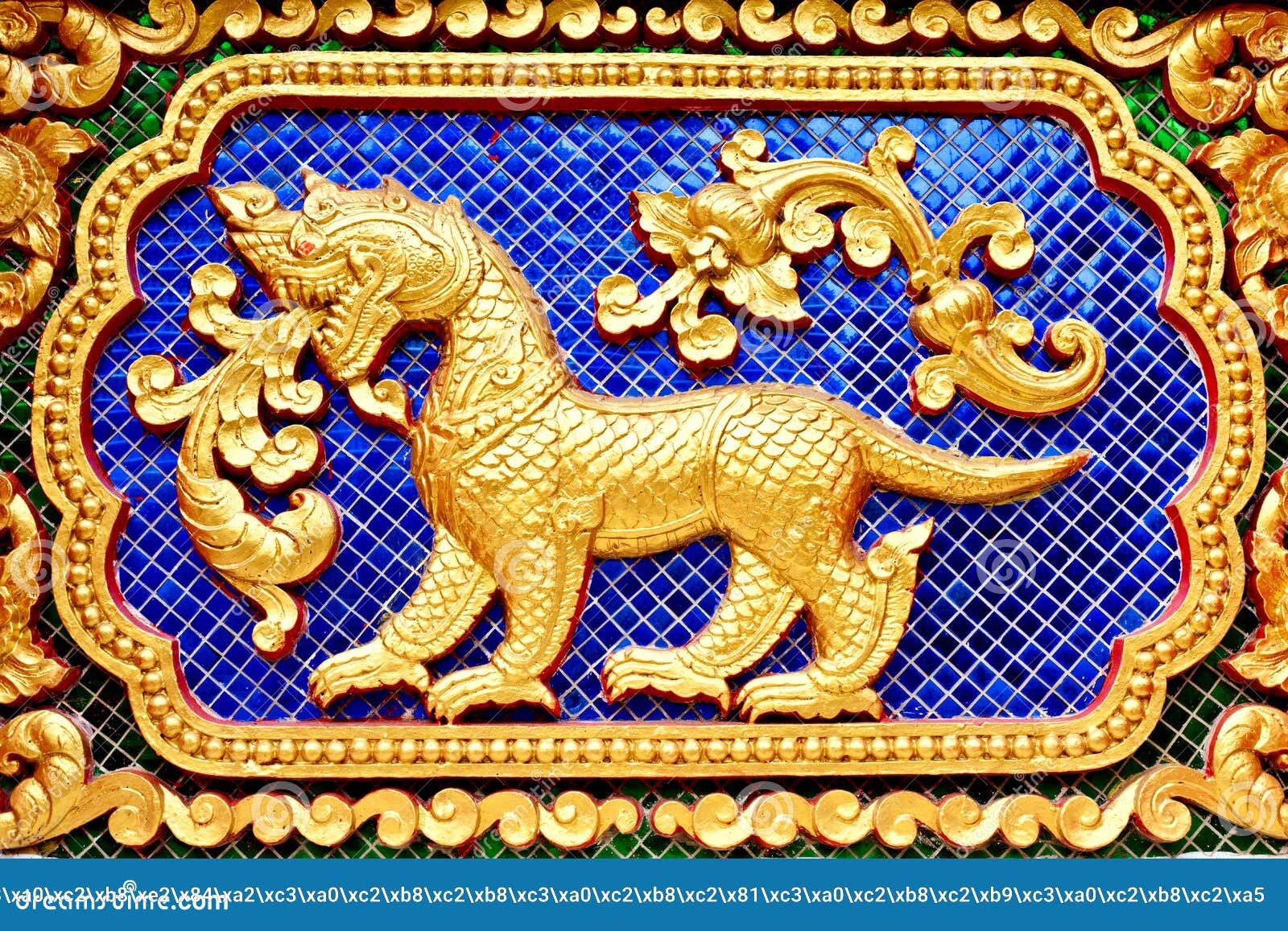 Zodiac Thai statue wall stock photo. Image of ancient - 24590968