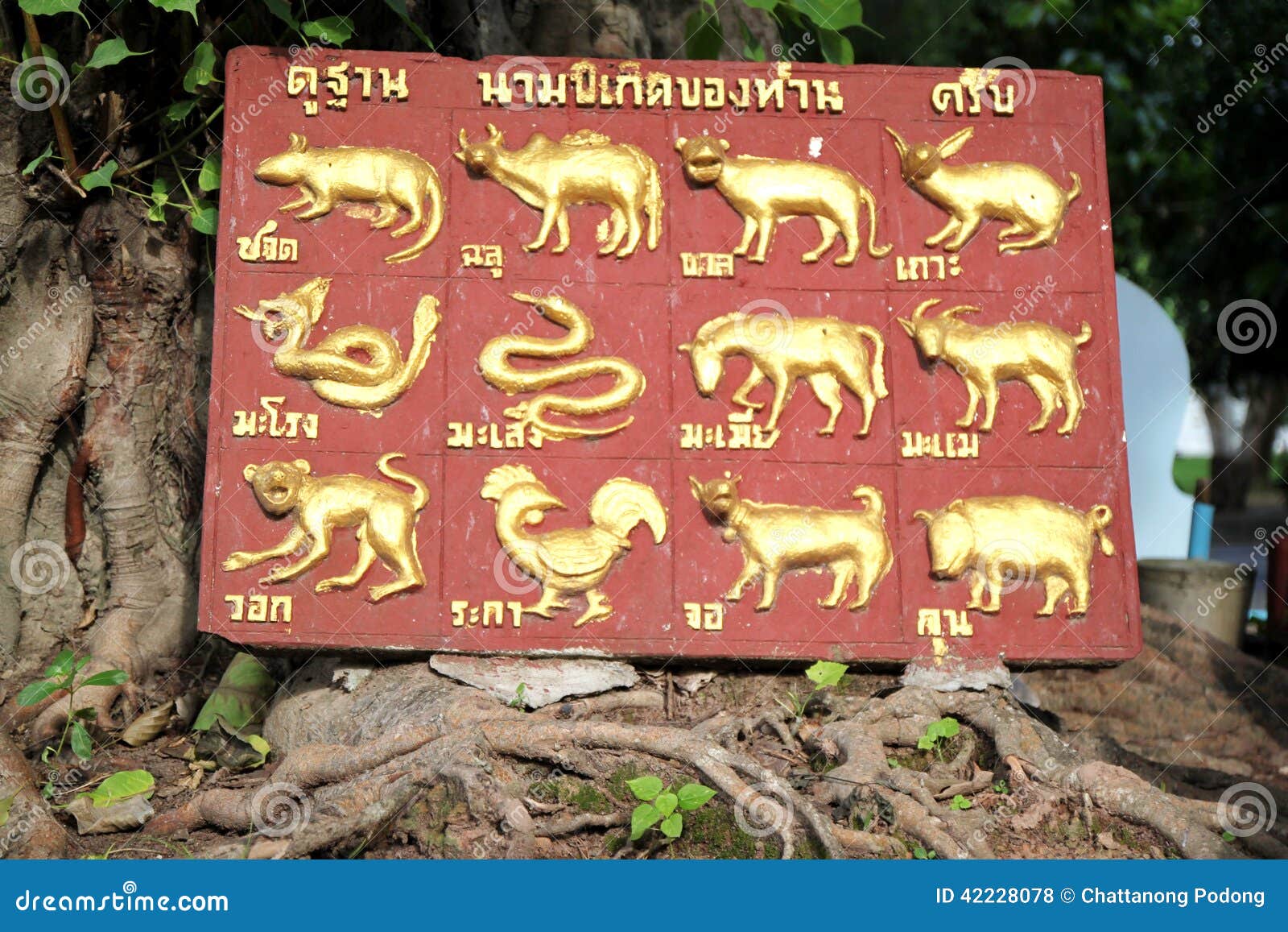 12 zodiac in Thailand stock photo. Image of monkey, circle - 42228078