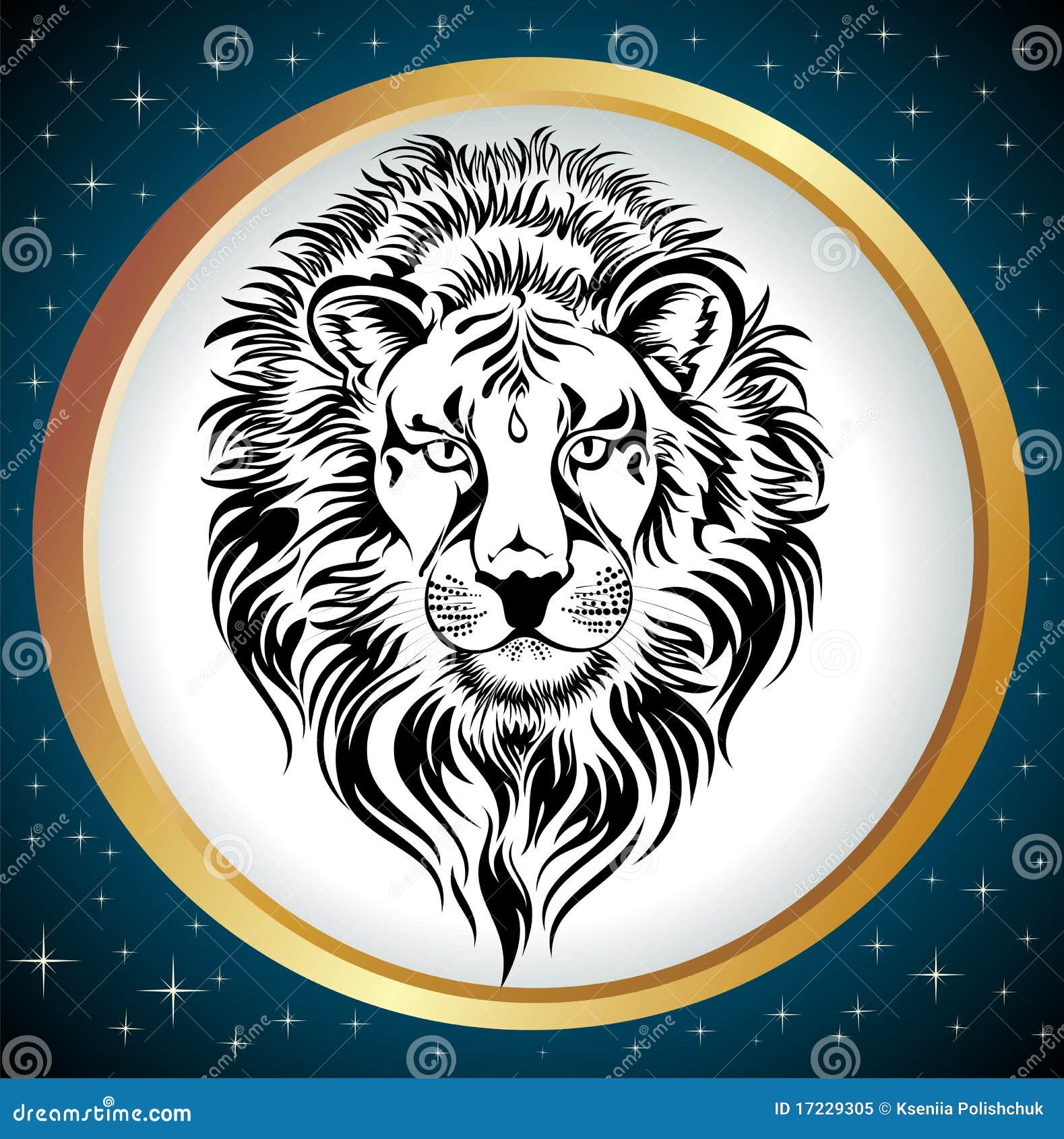 Zodiac Wheel with Sign of Leo. Stock Vector - Illustration of vector ...