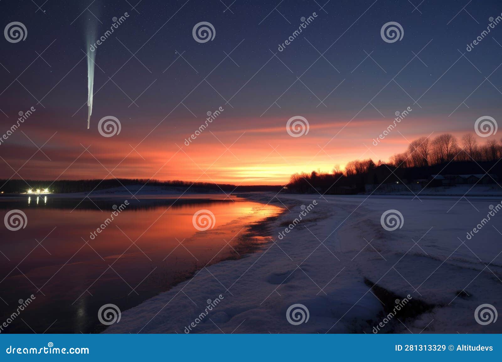 Zodiacal Light Glowing in Pre-dawn Sky Stock Illustration ...