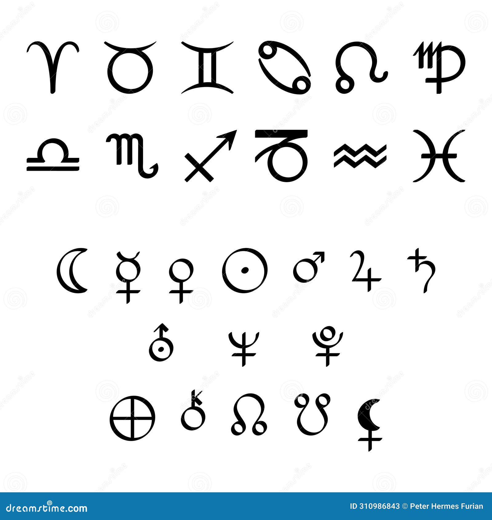 Chiron Astrology Symbol. Zodiac, Astronomy And Horoscope Sign. Isolated ...