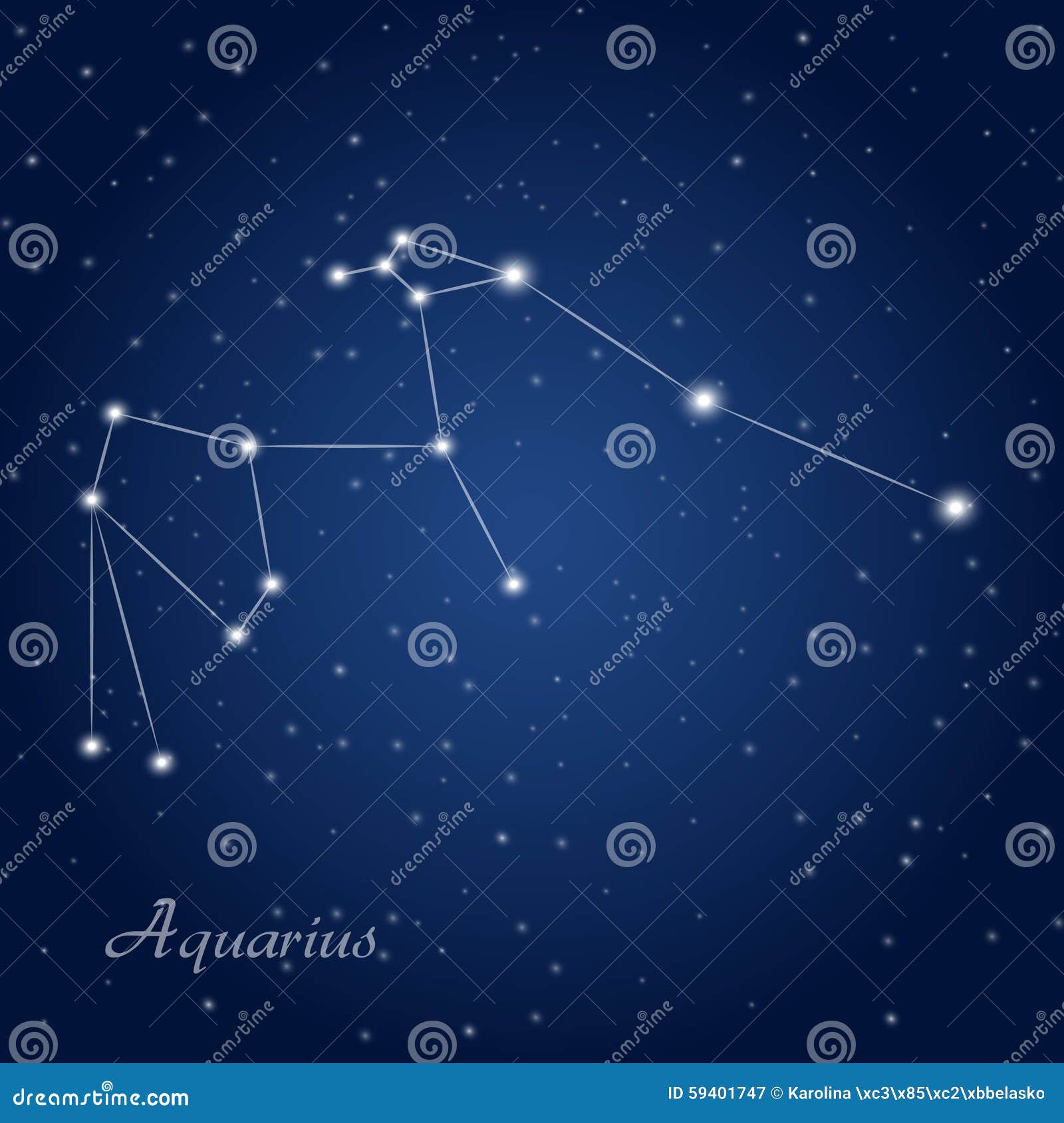 Zodiaque De Constellation De Verseau Illustration de Vecteur - Illustration du observation ...