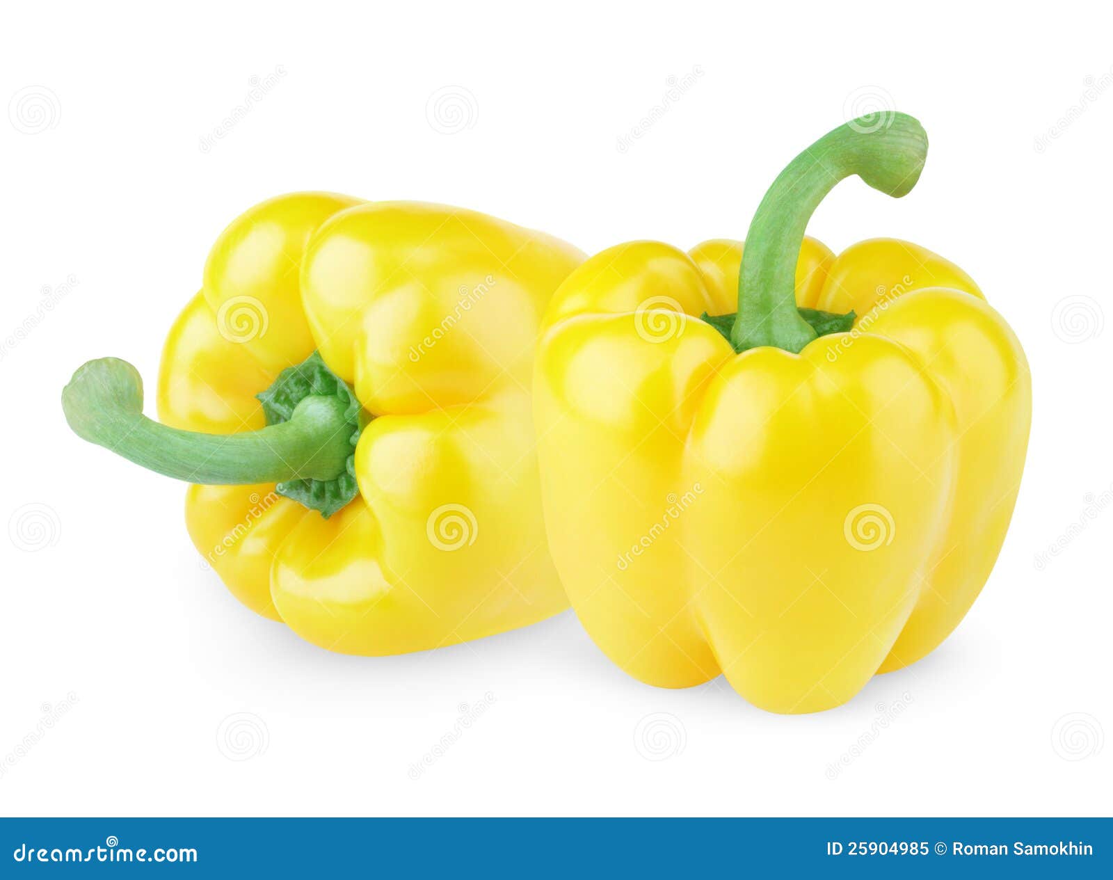 Zoete Gele Paprika Twee (capsicum) Stock Afbeelding - Image of groen ...