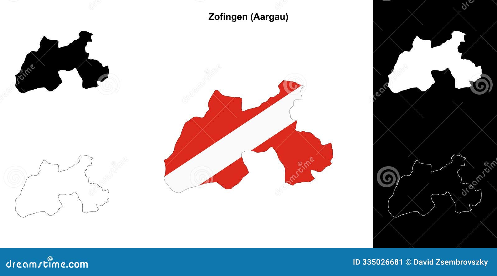 Zofingen outline map stock illustration. Illustration of boundaries ...
