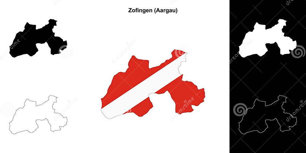 Zofingen outline map stock illustration. Illustration of boundaries ...