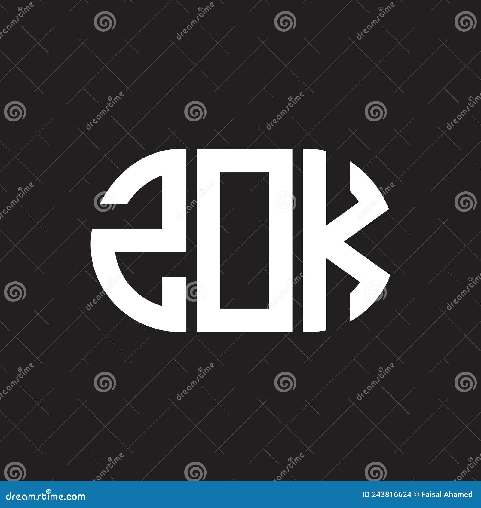 ZOK Letter Logo Design. ZOK Monogram Initials Letter Logo Concept Stock ...