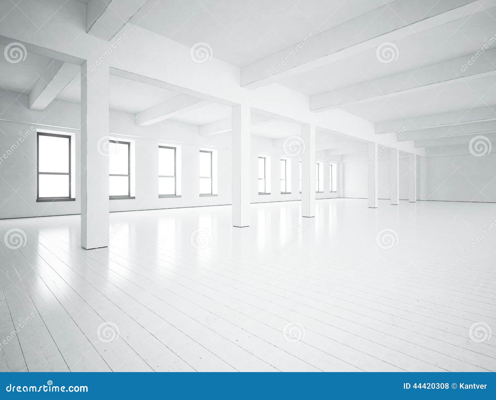 Zolder ruimte witte muren stock foto. Image of presentatie - 44420308