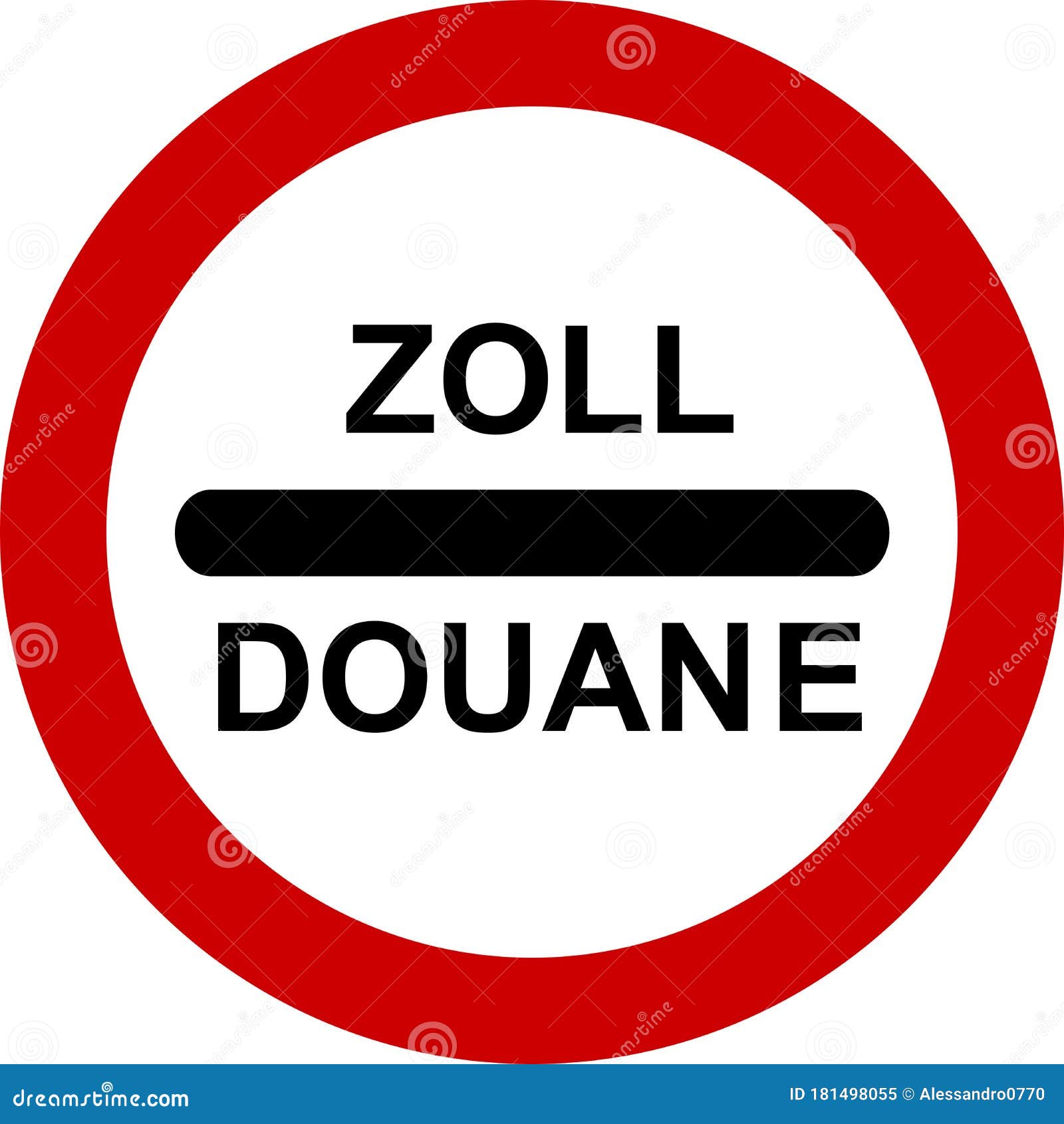 Zoll douane Verkehrsschild stock abbildung. Illustration von ...