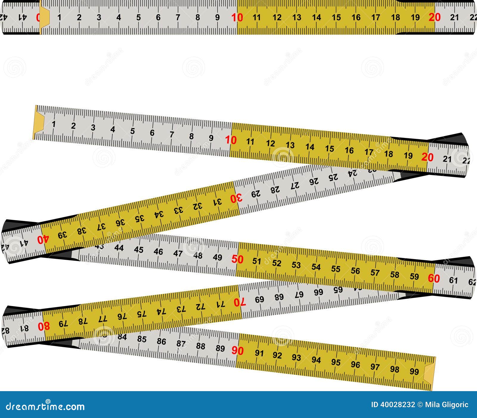 Zollstock vektor abbildung. Illustration von orange, instrument - 40028232