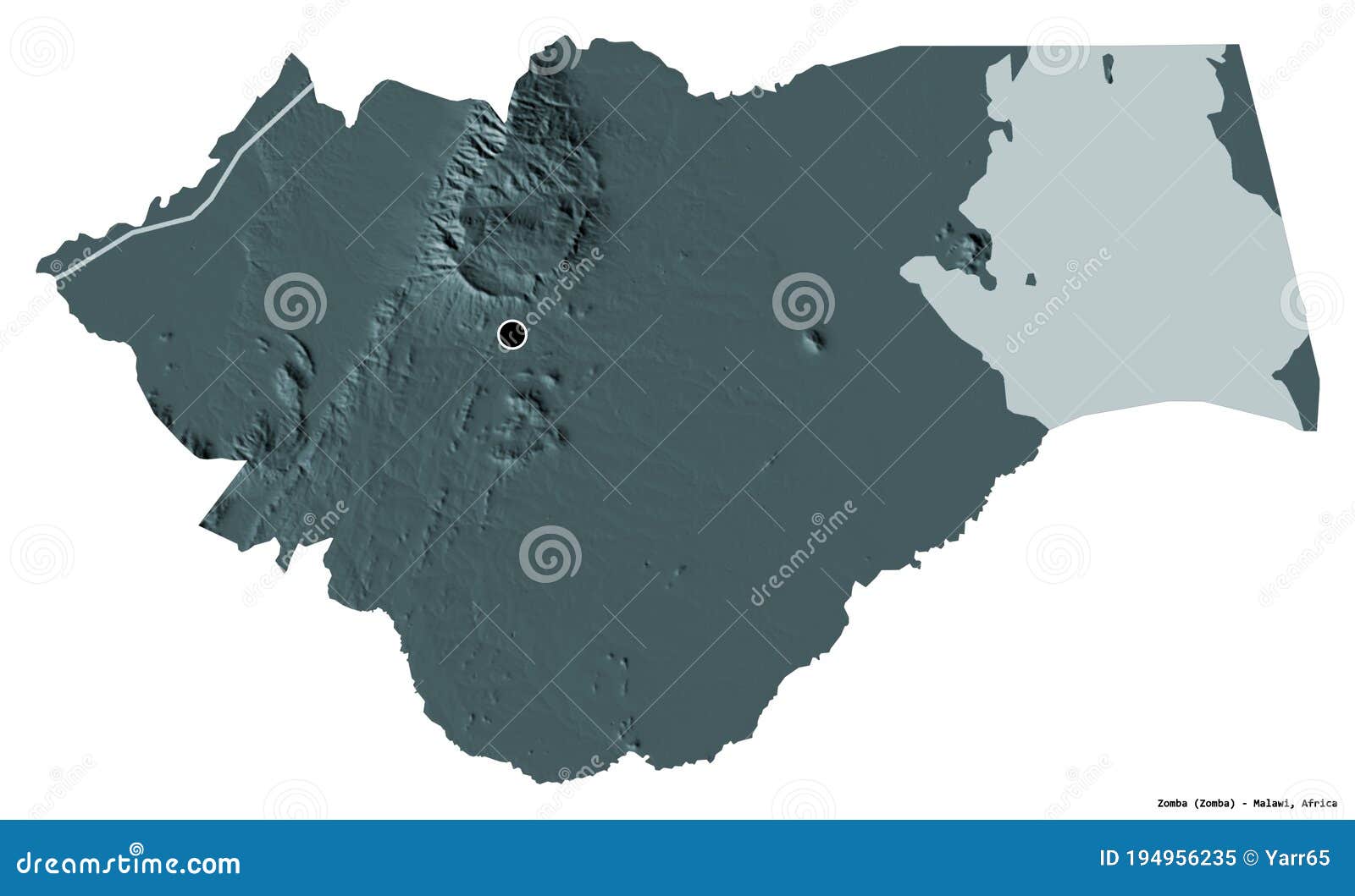 Zomba, District of Malawi, on White. Administrative Stock Illustration ...