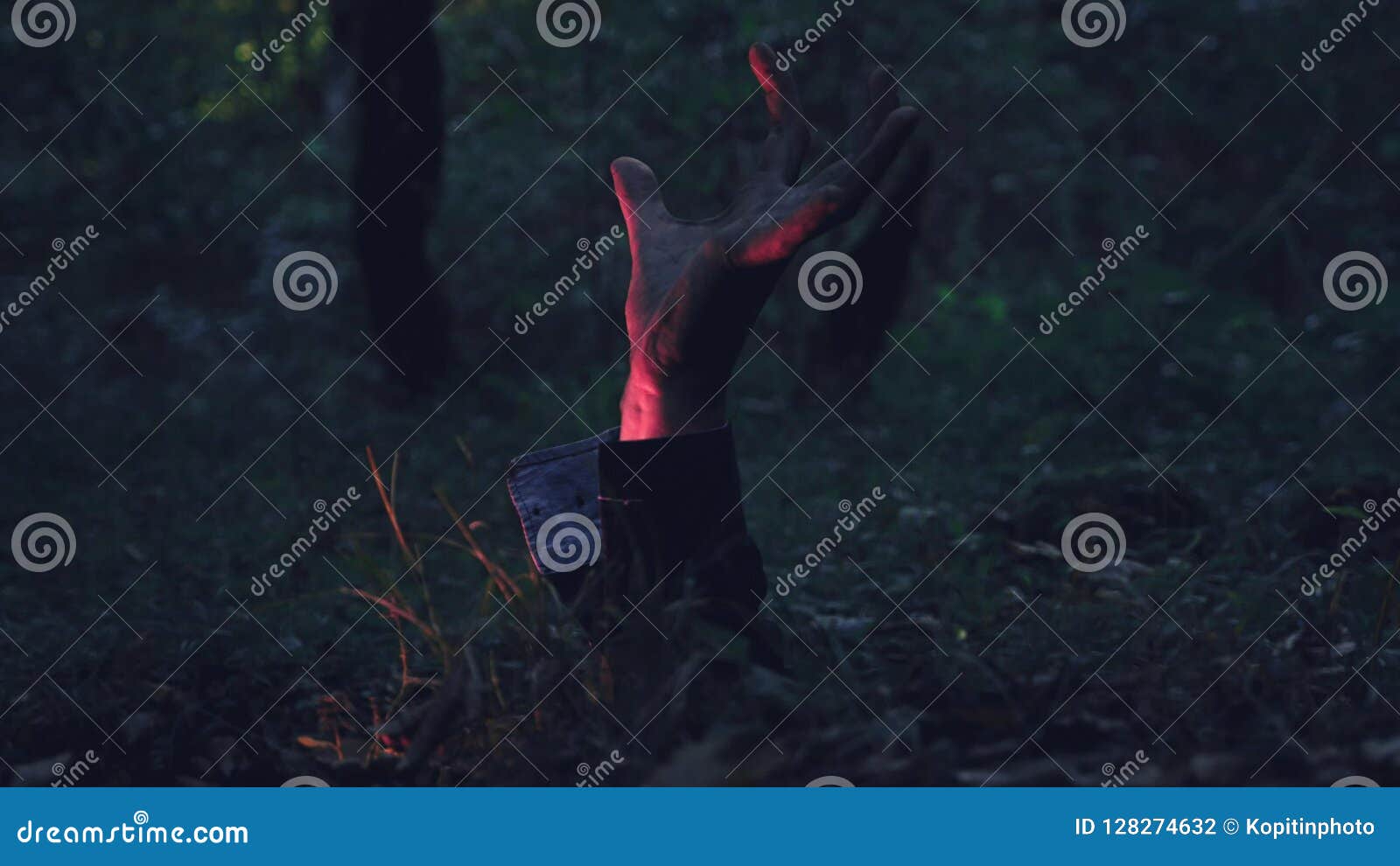 Zombie Arm Climbs Out of the Ground. Stock Photo - Image of ghost ...