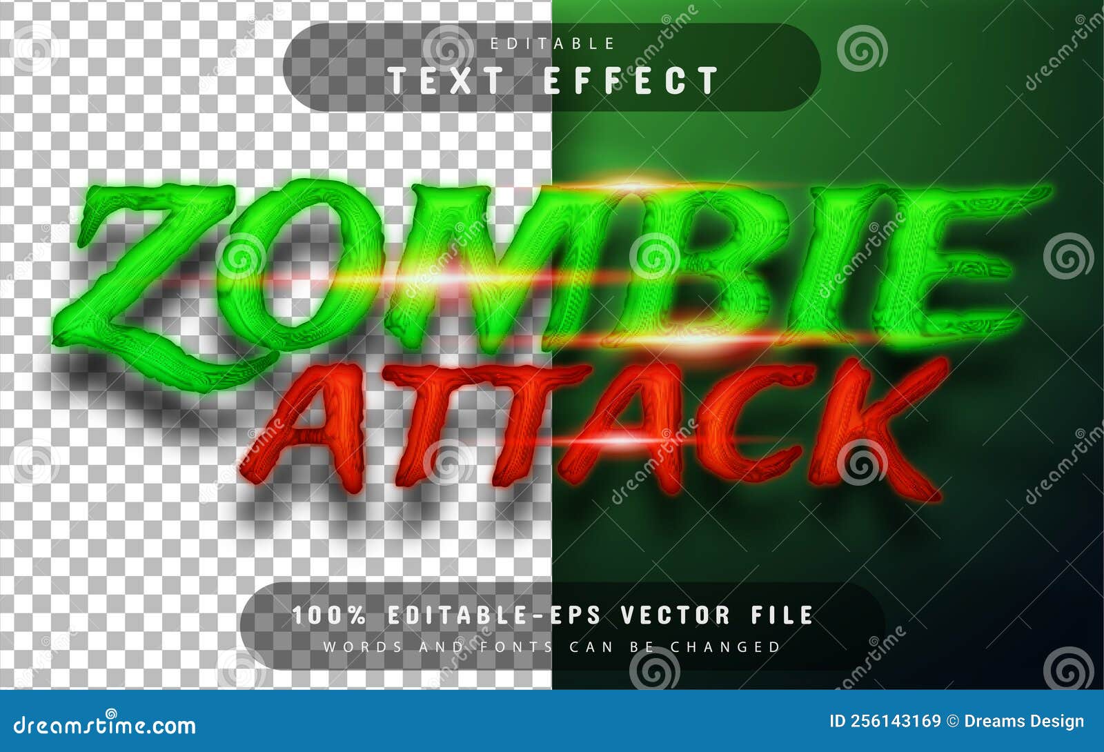 Zombie attack text effect stock vector. Illustration of dangerous ...