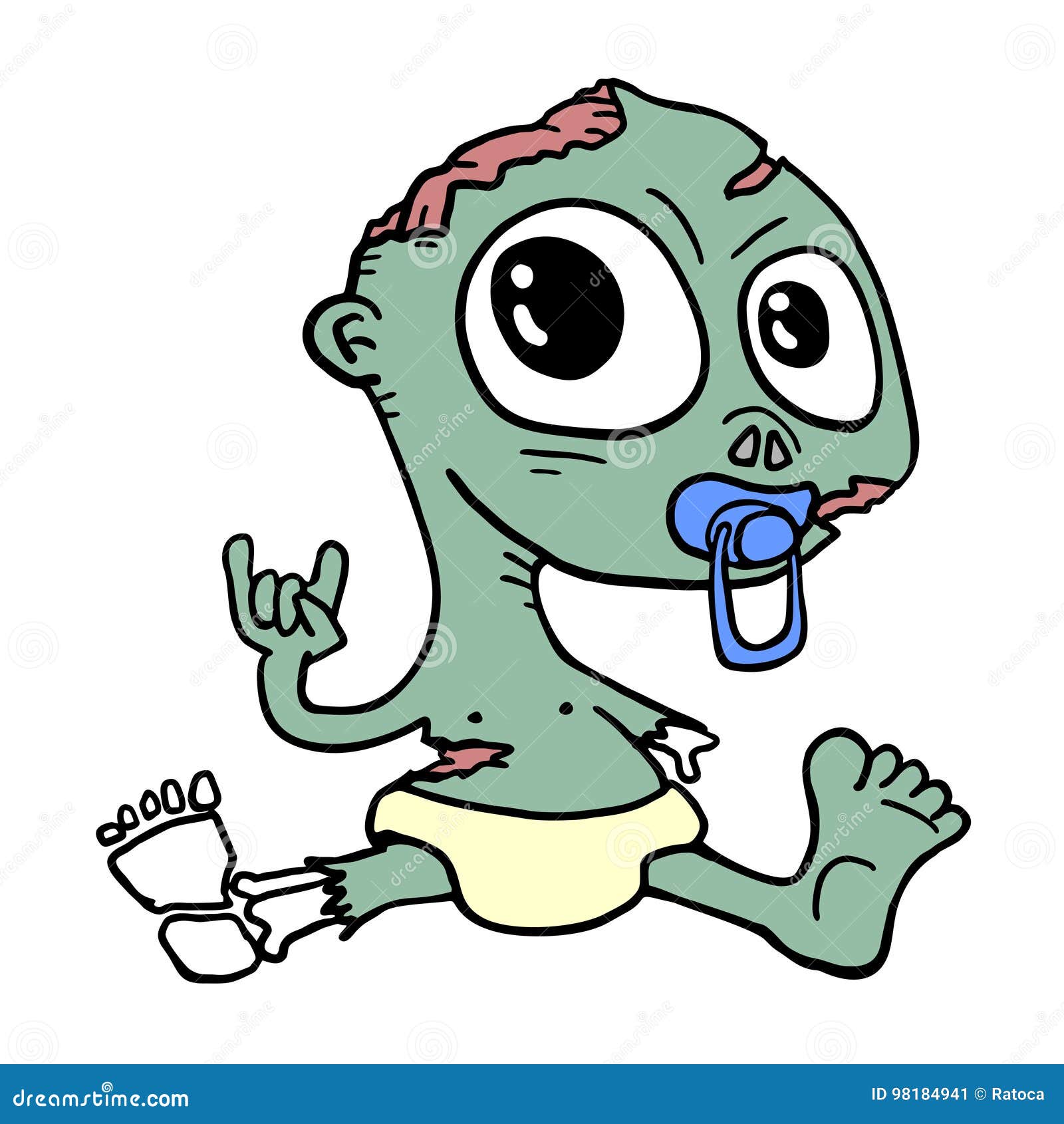 Zombie baby stock vector. Illustration of standing, horror - 98184941