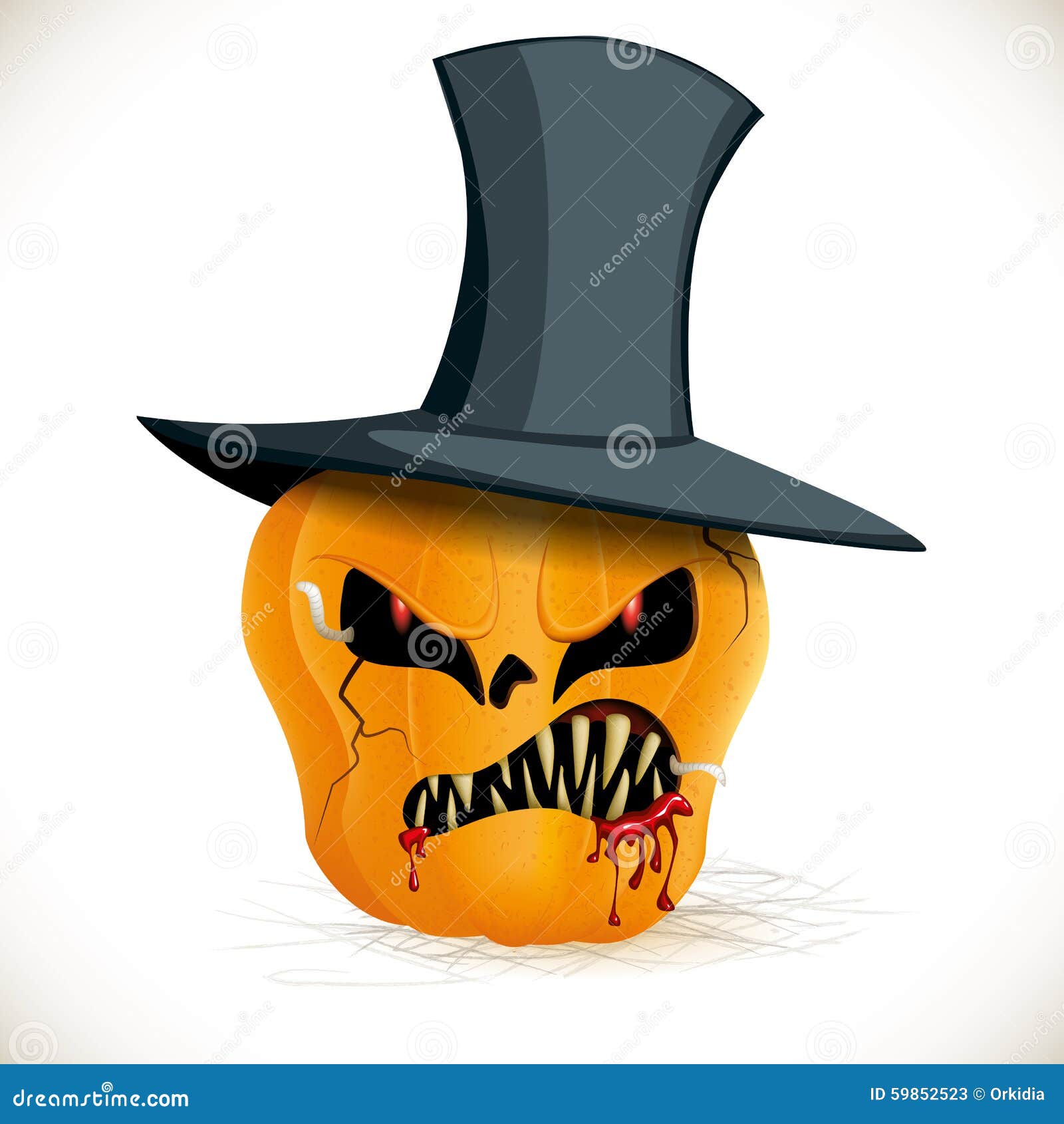 Zombie bad pumpkin stock vector. Illustration of terrifying - 59852523