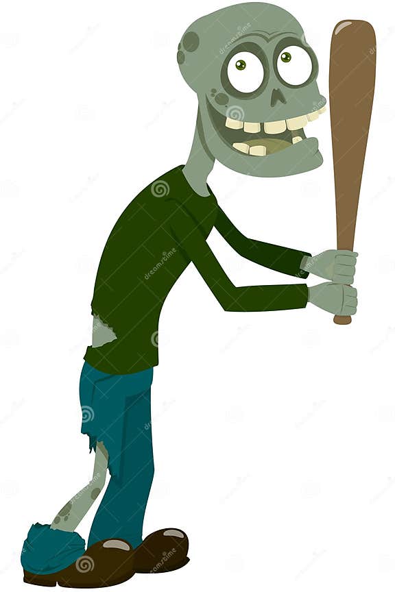 The zombie with a bat stock vector. Illustration of horror - 16006806