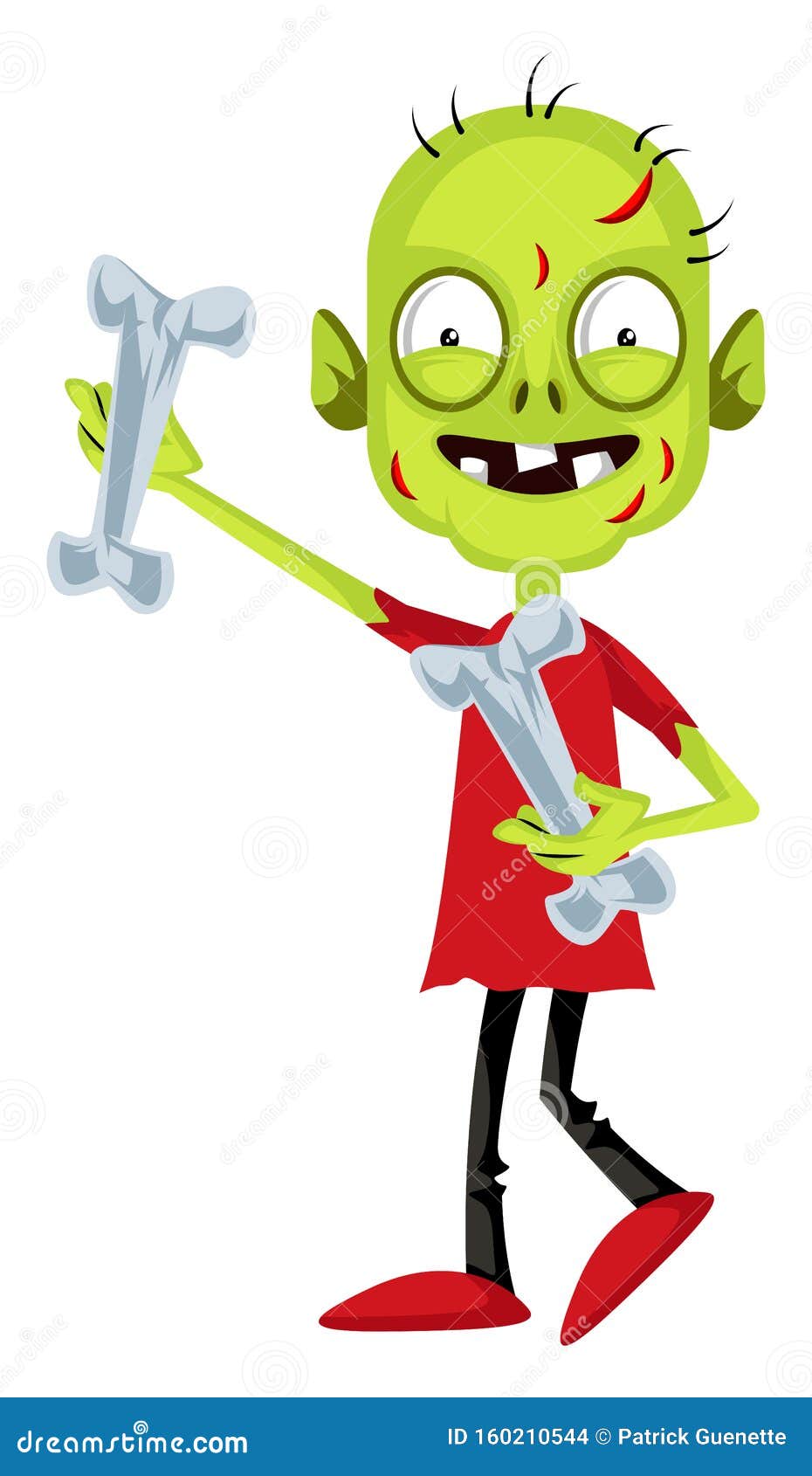 Zombie with Bones, Illustration, Vector Stock Vector - Illustration of ...