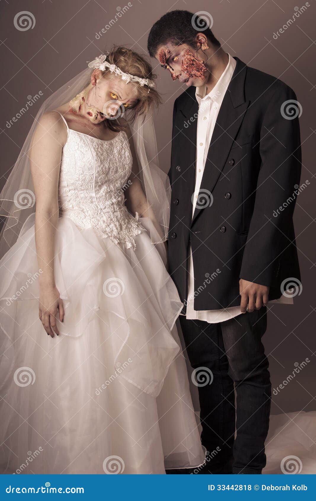 Zombie Bride and Groom stock photo. Image of grunge, hair - 33442818