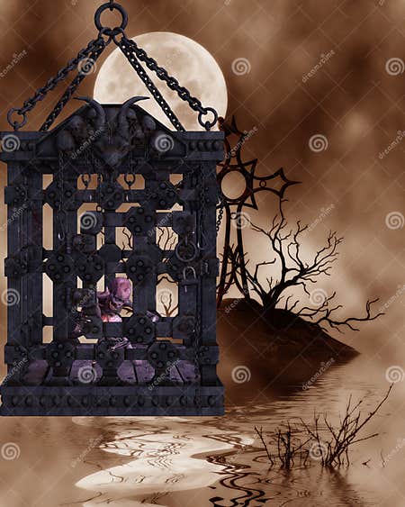 Zombie in a Cage - Halloween Figure Stock Illustration - Illustration ...