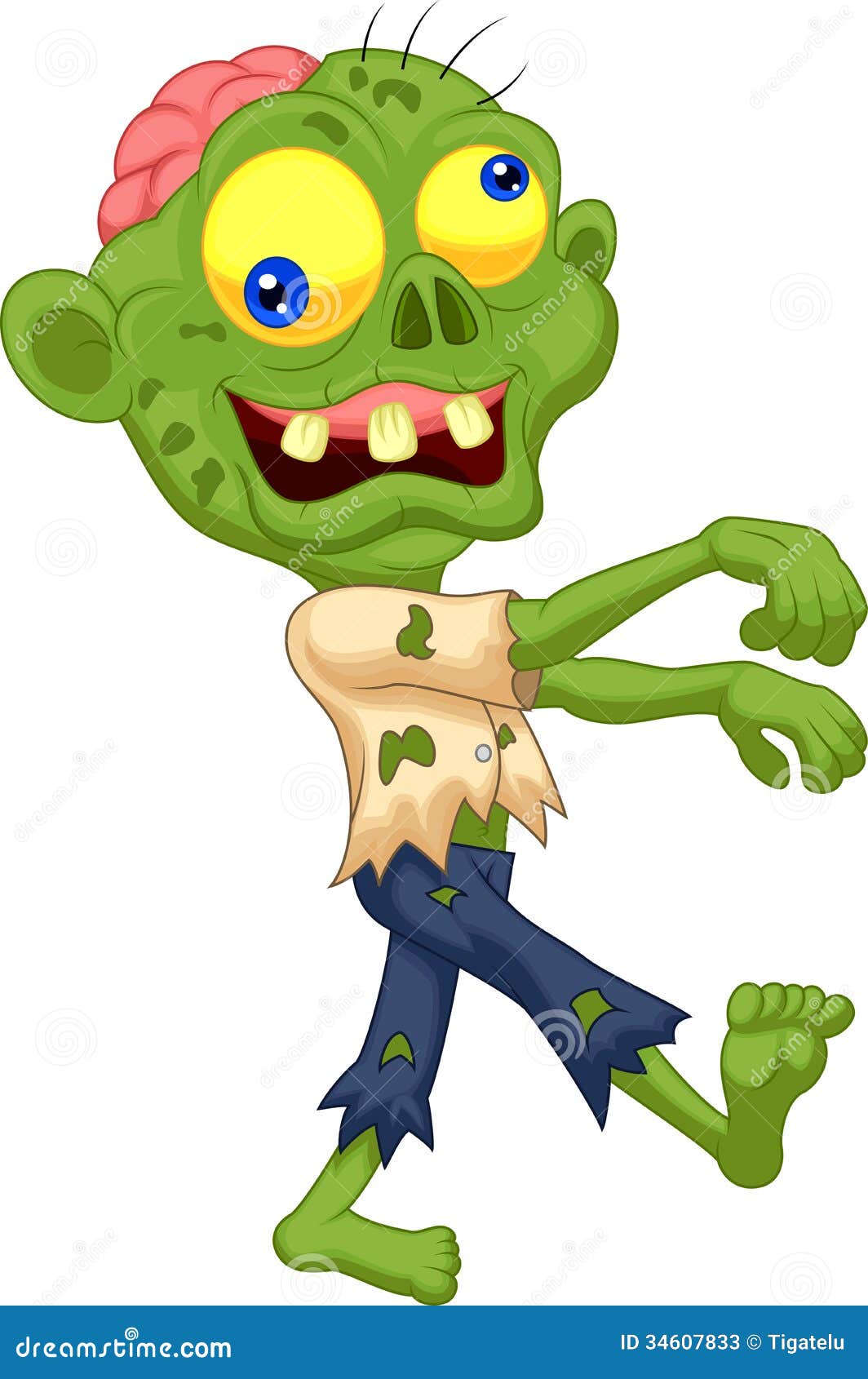 Zombie cartoon stock vector. Illustration of colorful - 34607833