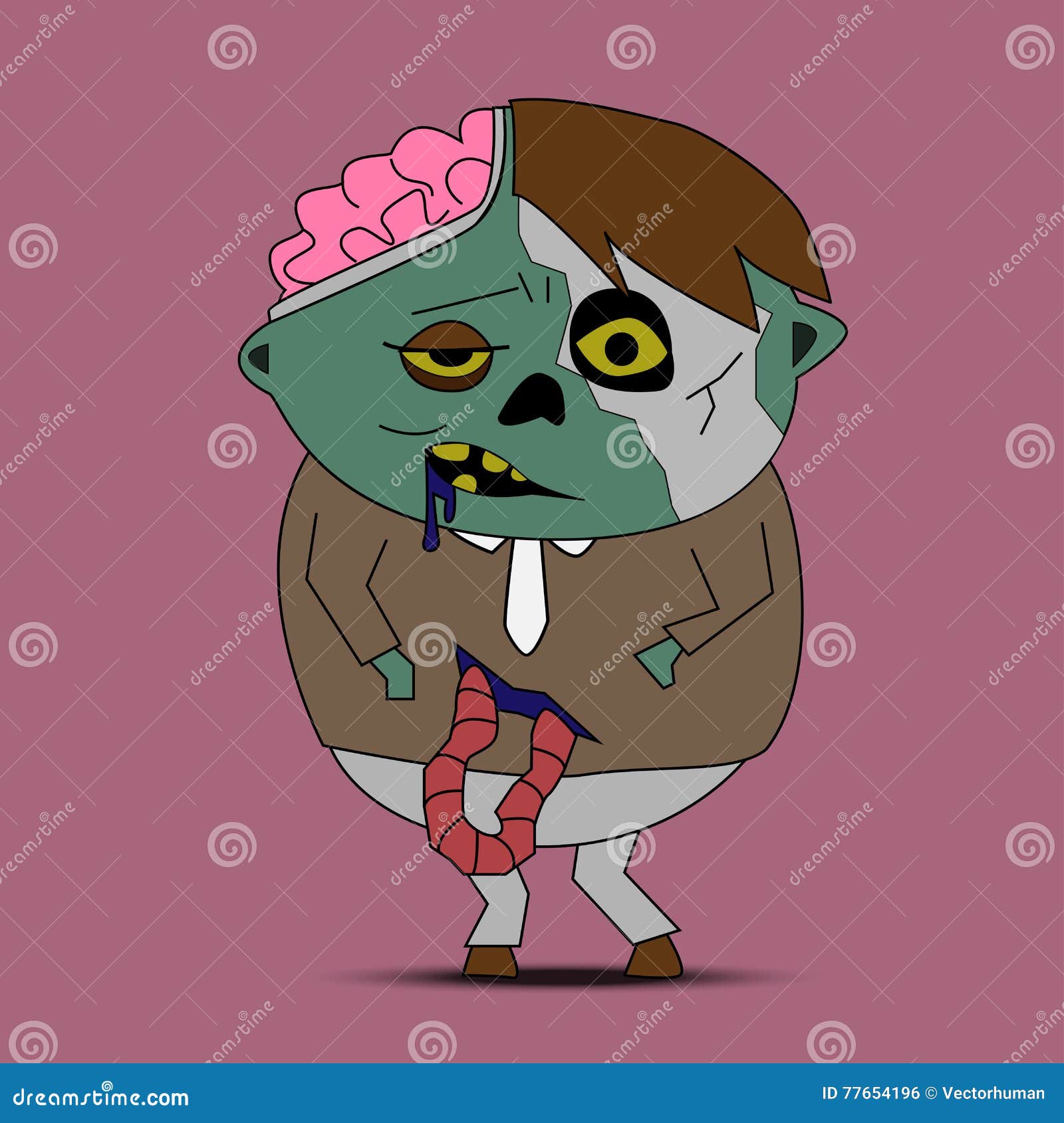 Zombie cartoon vector stock vector. Illustration of funny - 77654196