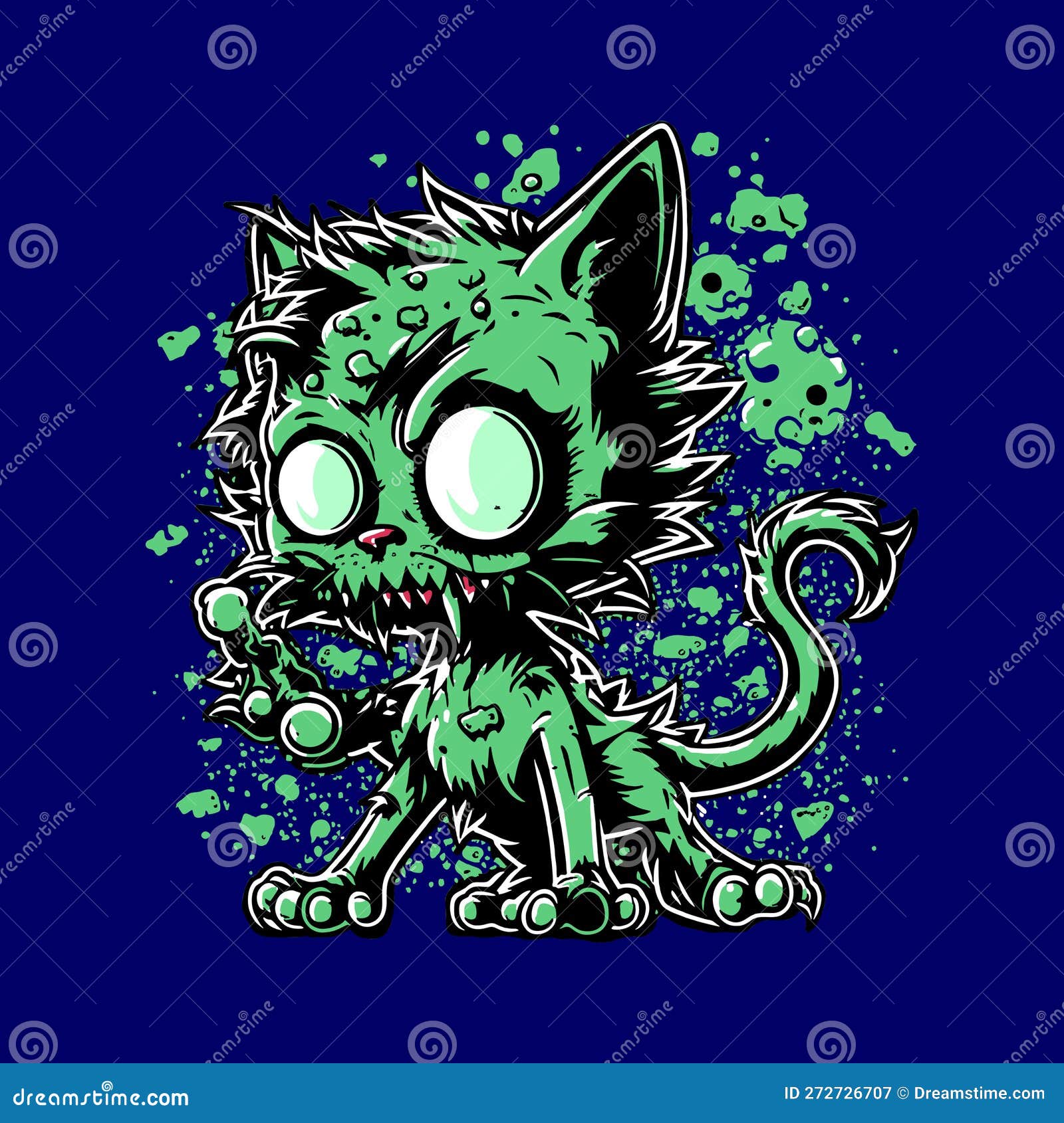 Zombie Cat Vector Illustration 227 Stock Vector - Illustration of ...