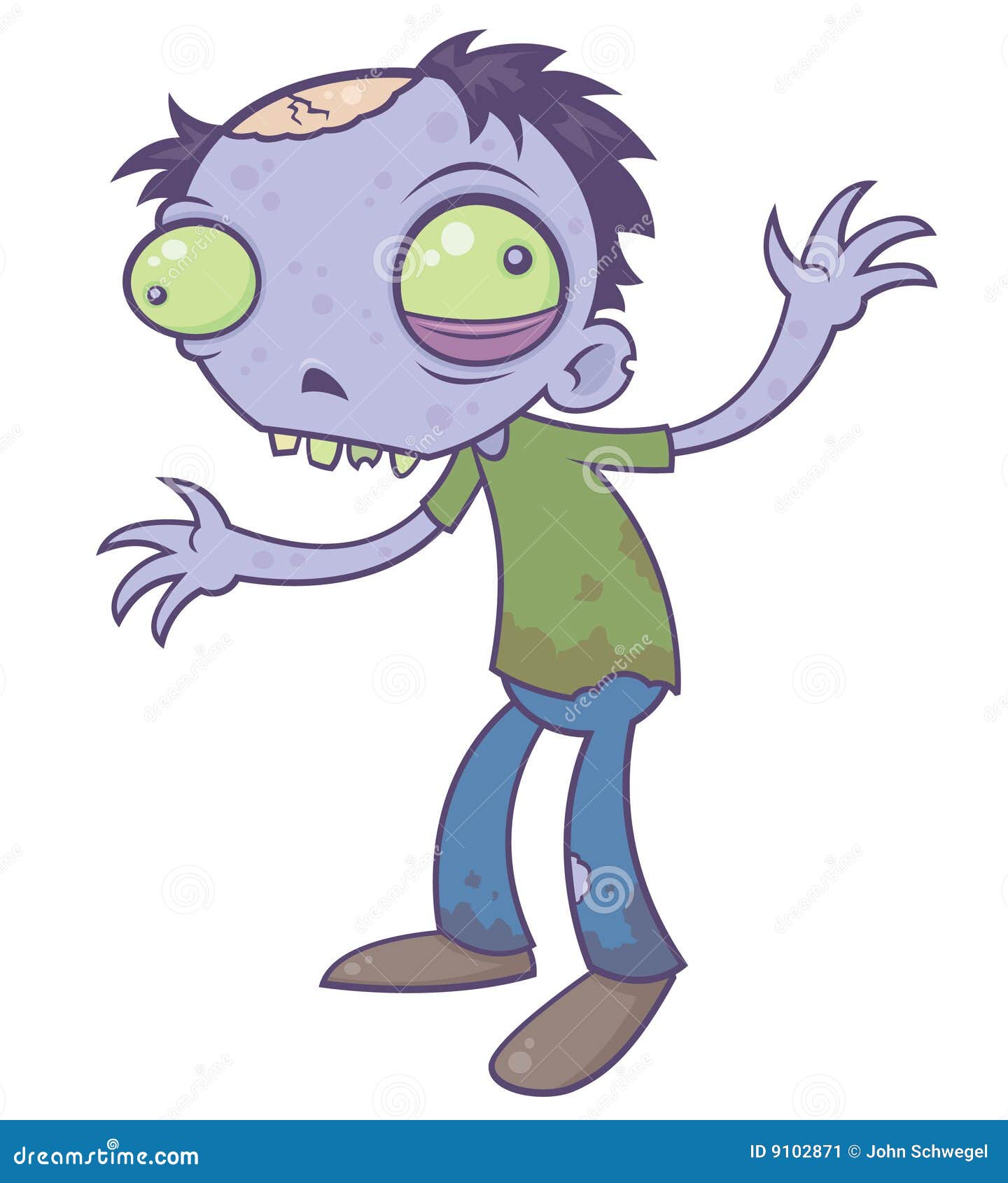 Zombie Character stock vector. Illustration of cartoon - 9102871