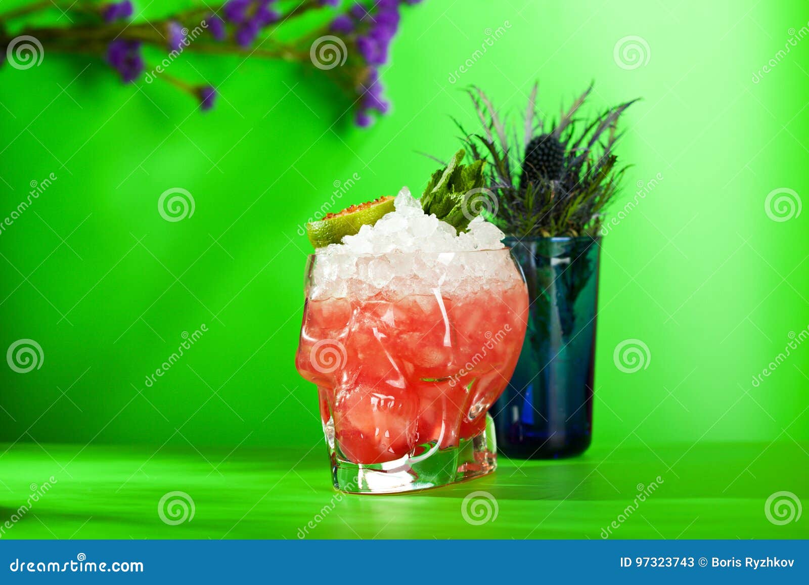 Zombie Cocktail on Green Background Stock Image - Image of hipster ...