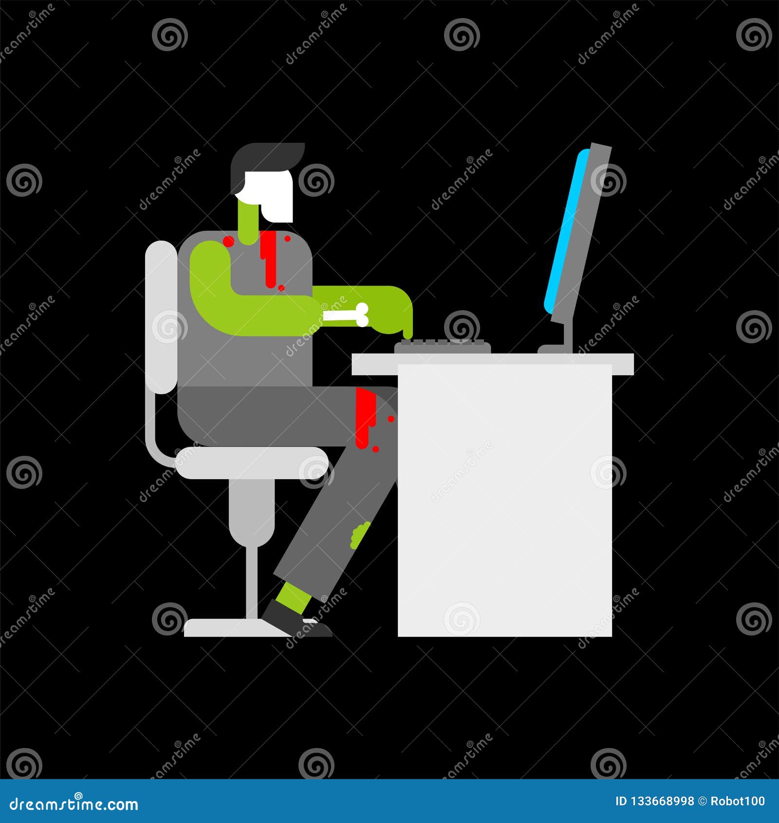 Green Dead Body In The Morgue Icon Isolated Seamless Pattern On Green ...