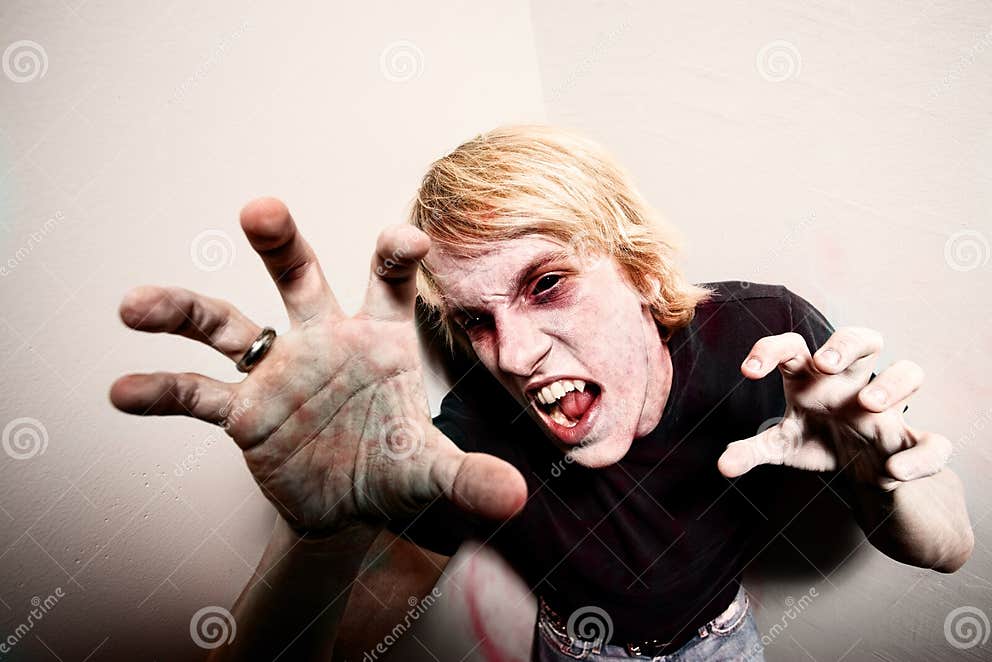 Zombie in a Corner stock image. Image of belt, creature - 12524257