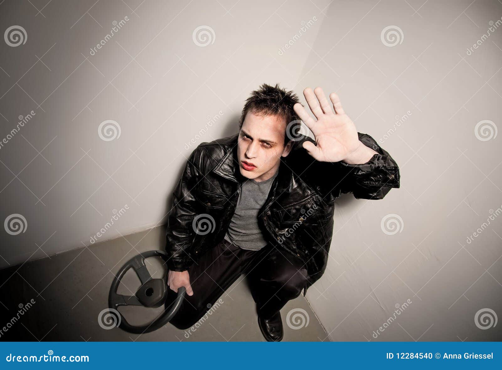 Zombie in a Corner Hiding from Light Stock Photo - Image of hiding ...