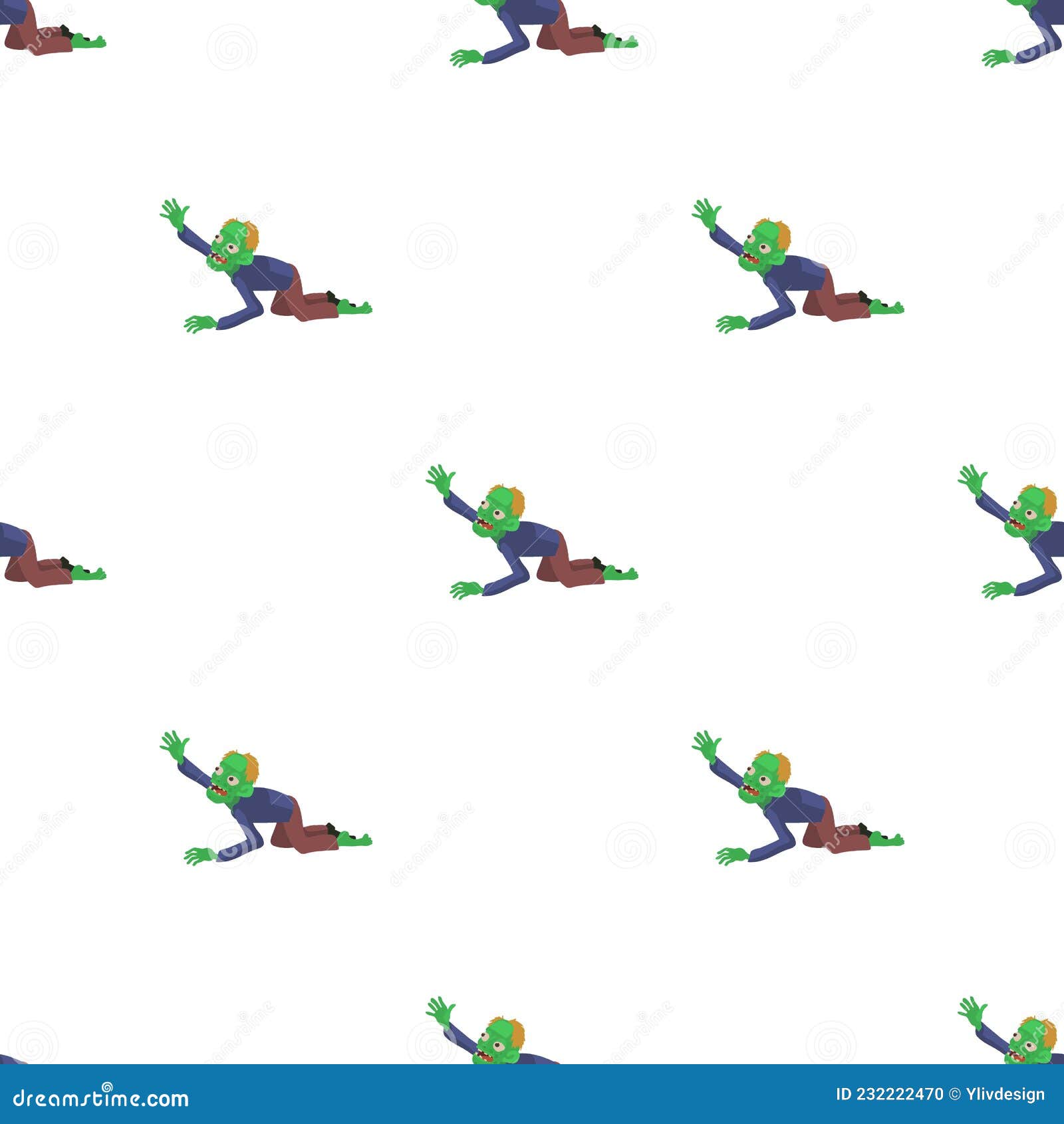 Zombie Creeps Pattern Seamless Vector Stock Vector - Illustration of ...