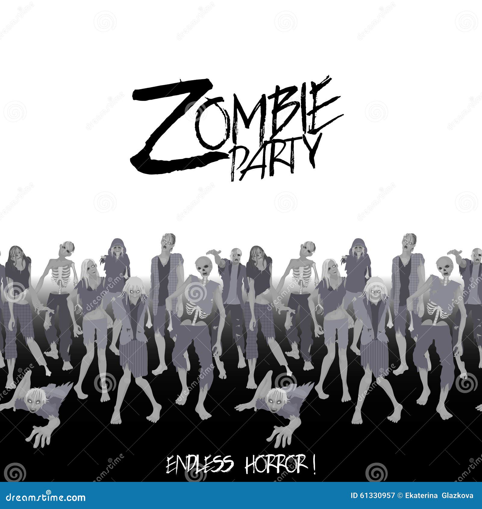 Zombie Crowd Greeting Lady Necromancer Background Royalty-Free Stock ...