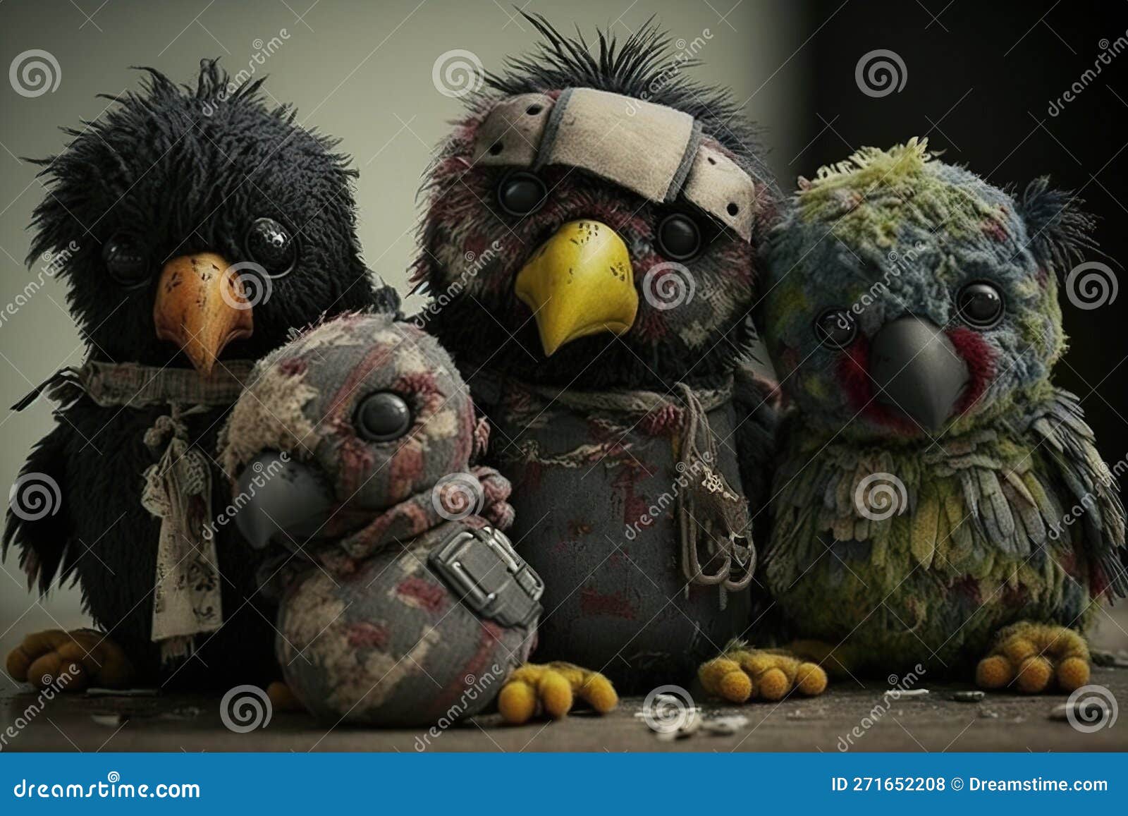 Zombie Crows Teddy Bears, Created with Generative AI Technology Stock ...