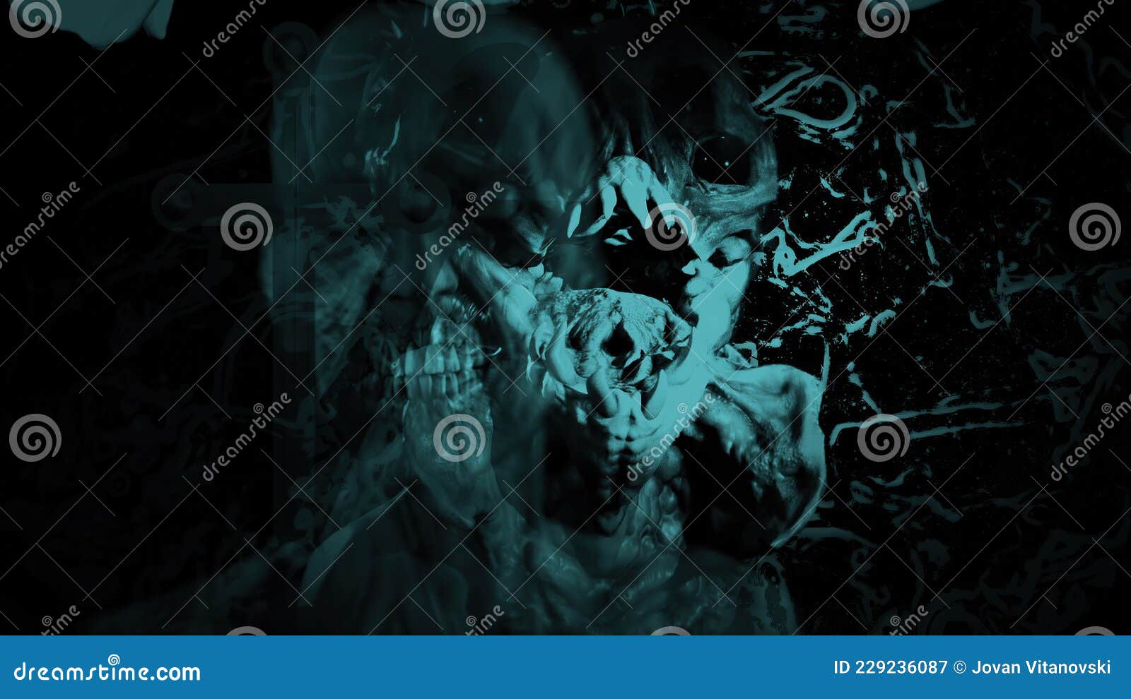 Zombie D'horreur Avec Des Effets Effrayants Illustration Stock ...