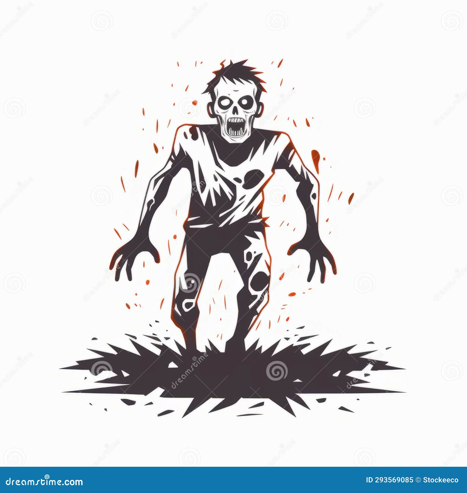 Minimalistic Zombie Icon with Strong Graphic Elements Stock ...