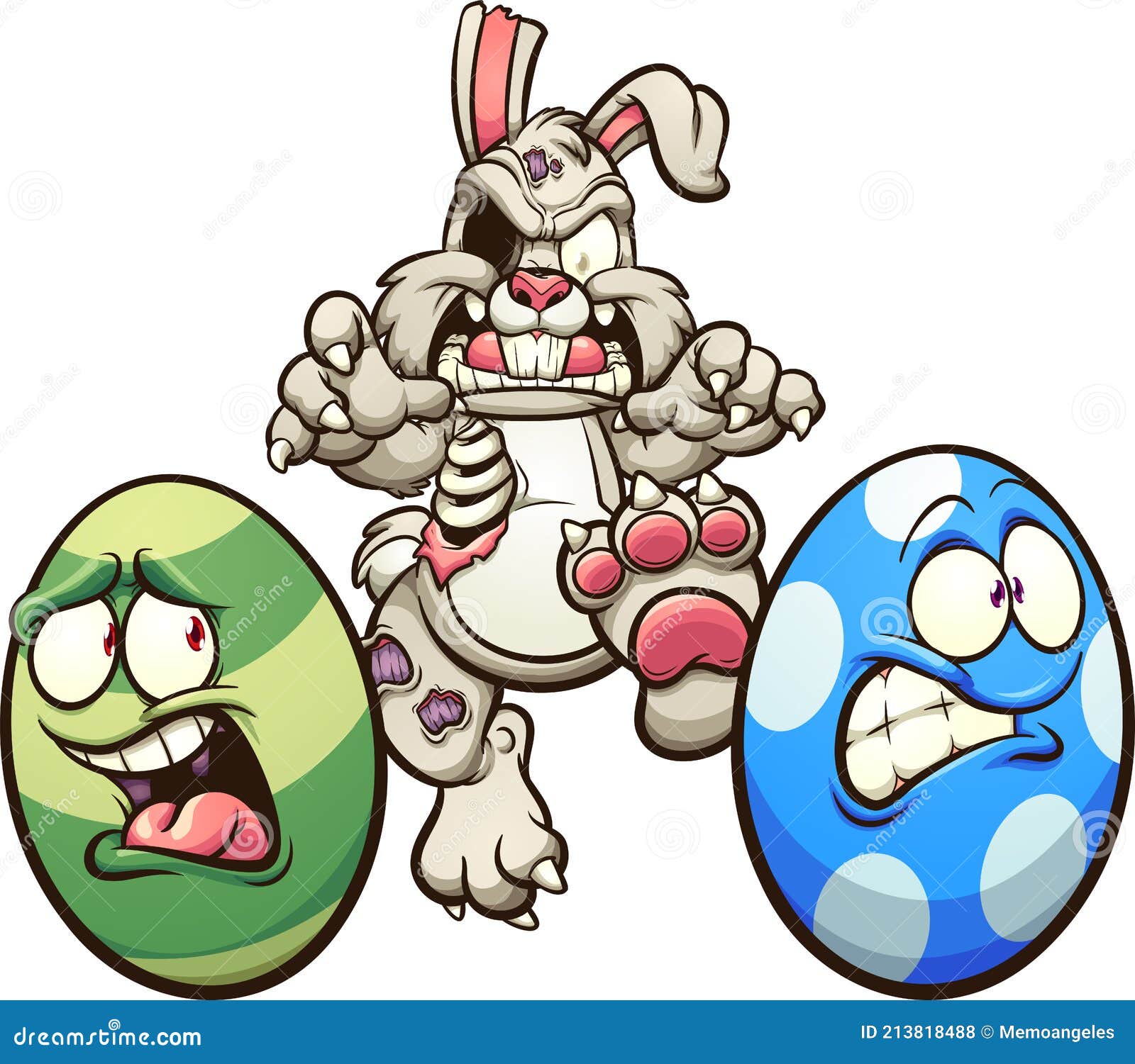 The Fox Is Chasing A Rabbit In An African Savanna Vector Illustration ...