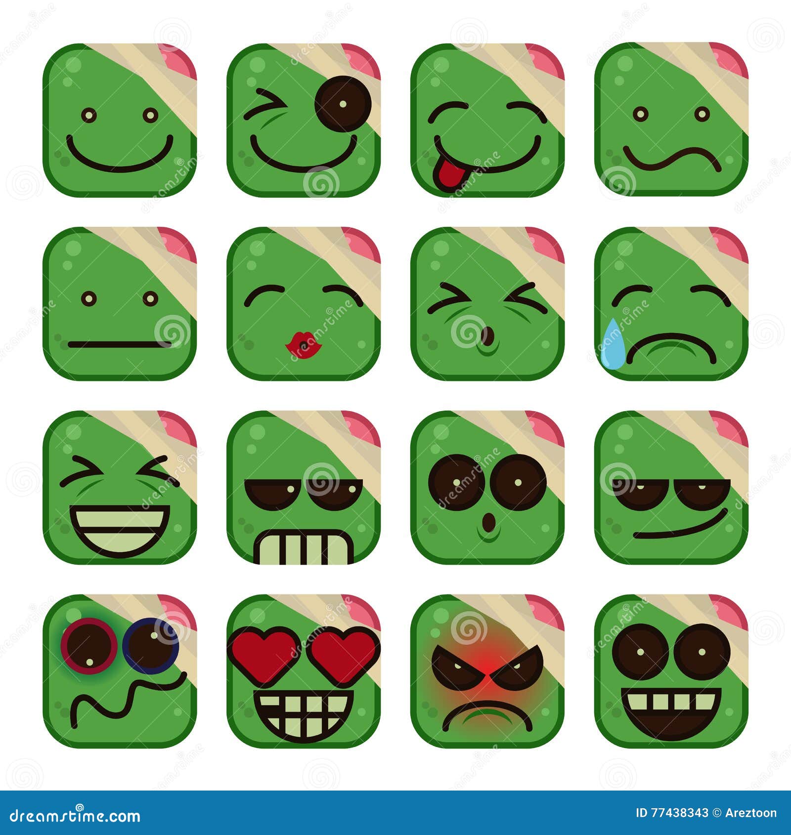 Zombie Emoticon Emoji Cartoon Vector | CartoonDealer.com #58249093