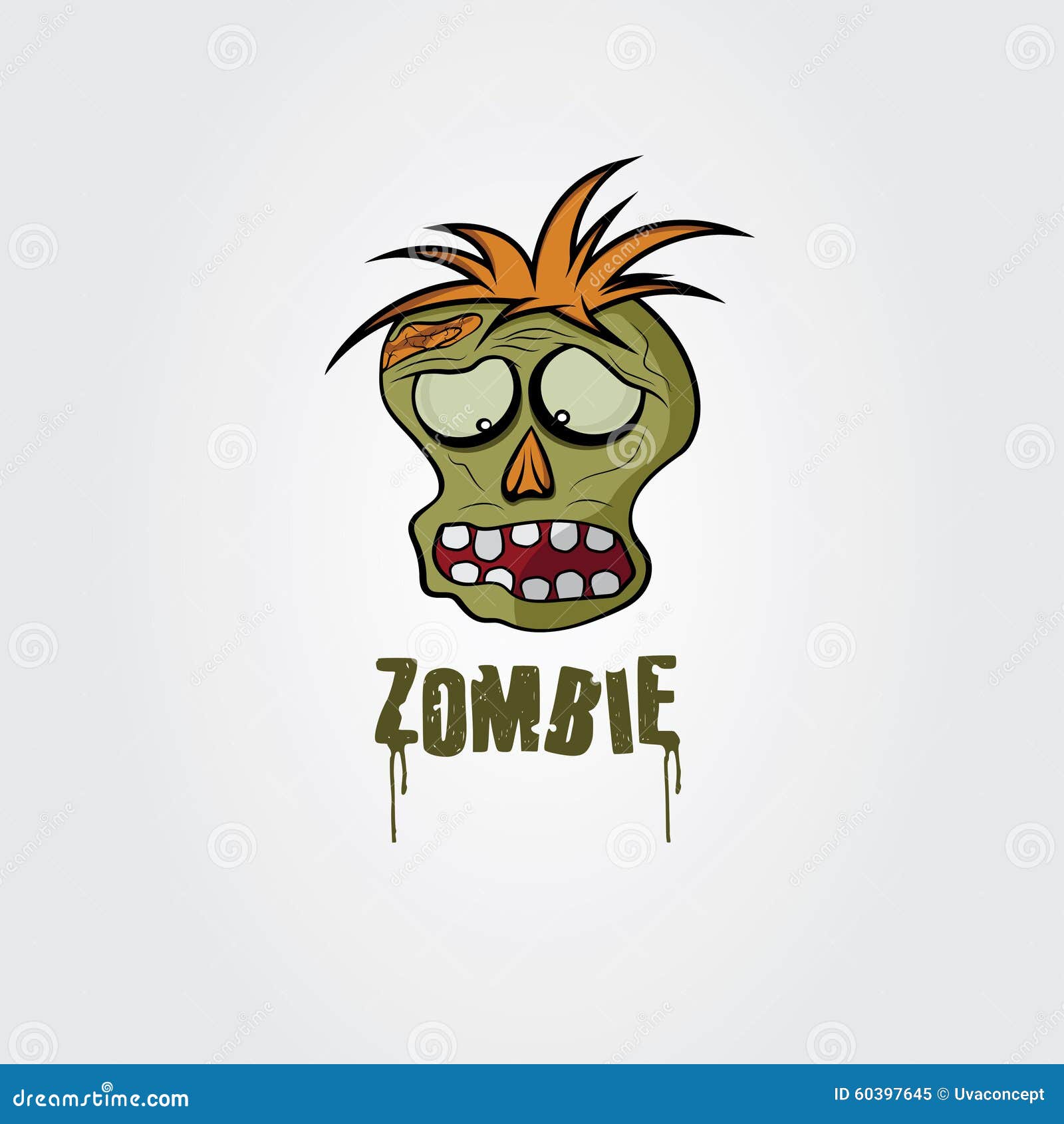 Zombie Face Vector Design Template Stock Vector - Illustration of ...