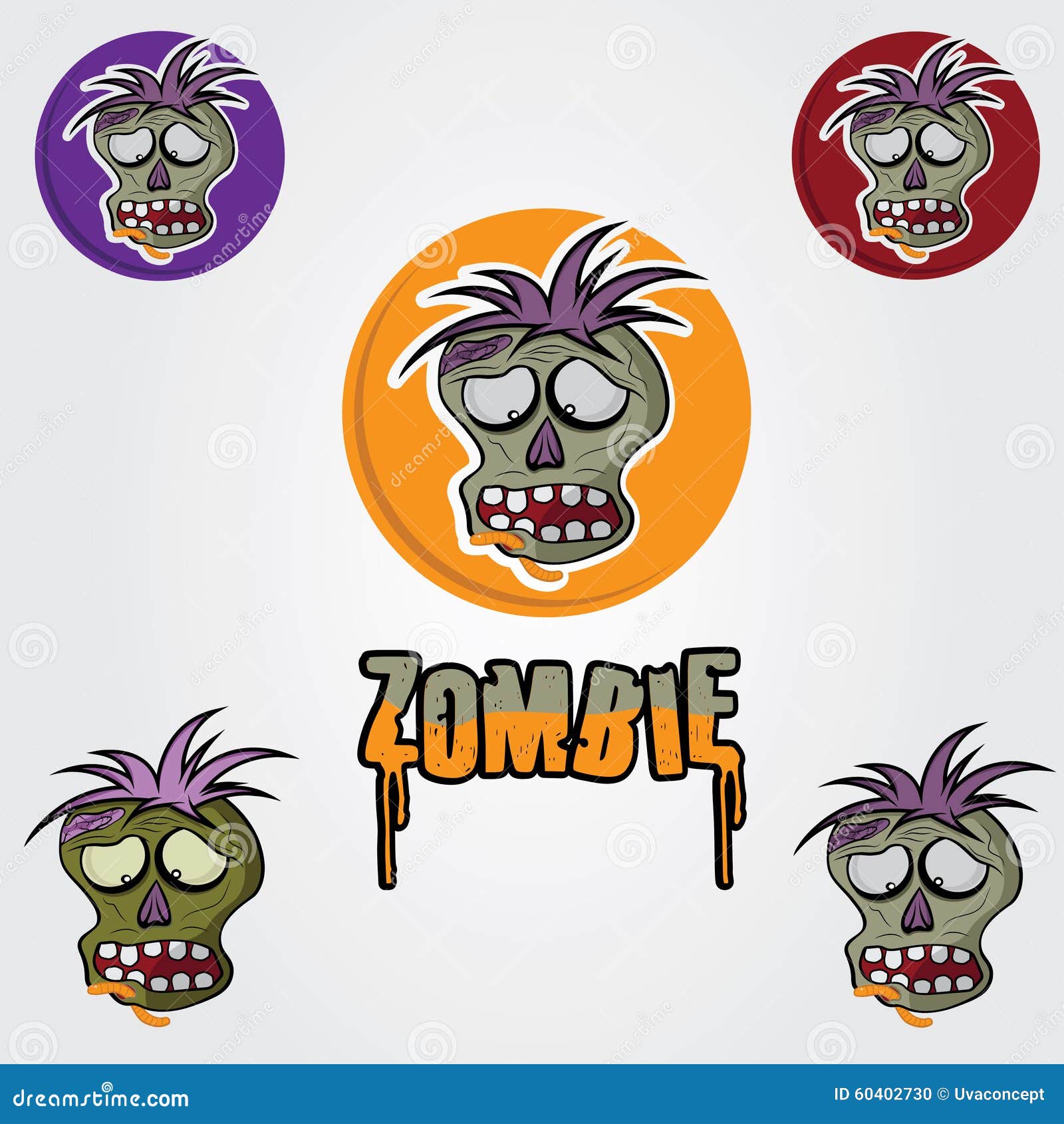 Zombie Face Vector Design Template Stock Vector - Illustration of ...