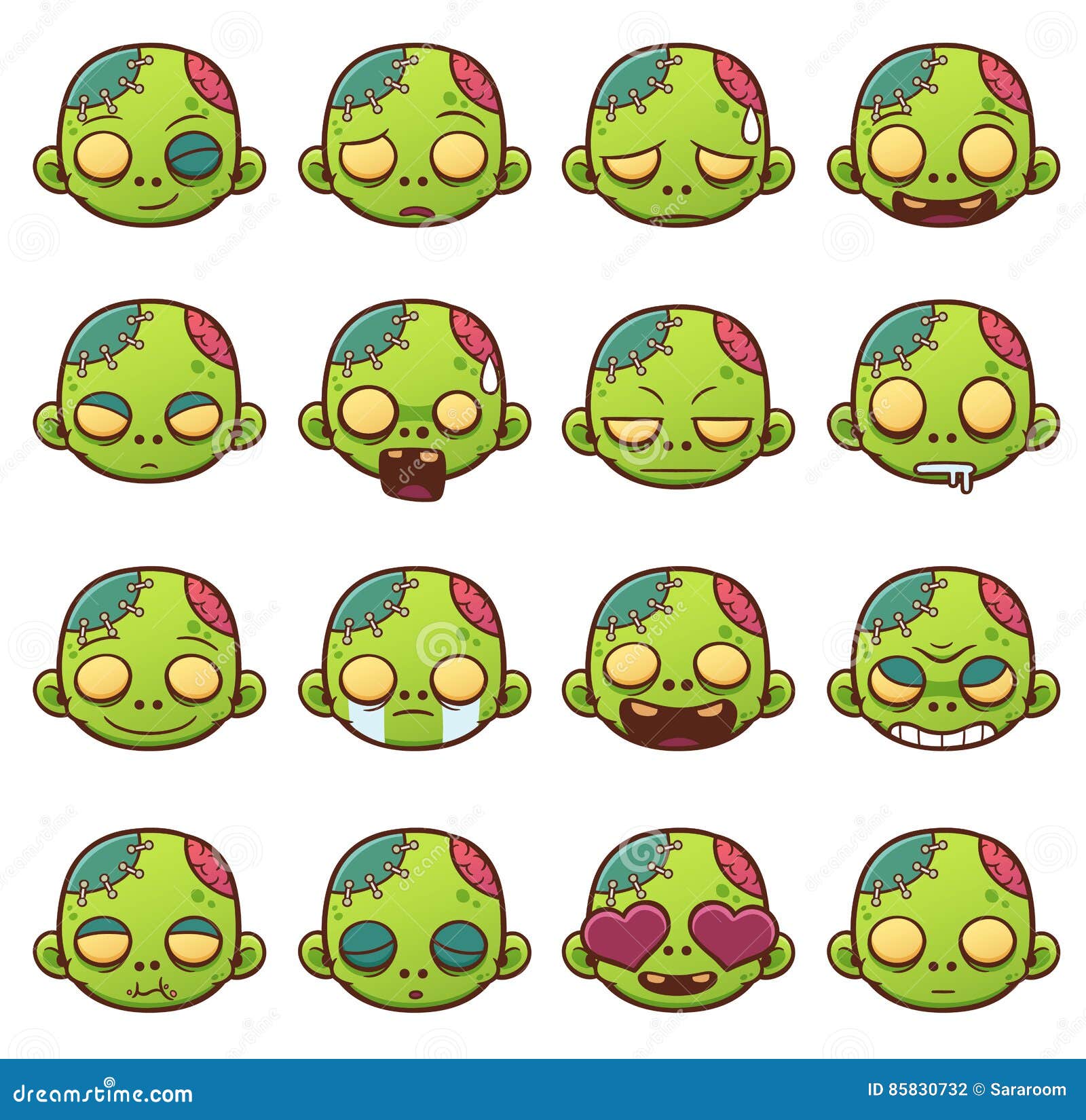 Zombie face stock vector. Illustration of icon, emoticon - 85830732