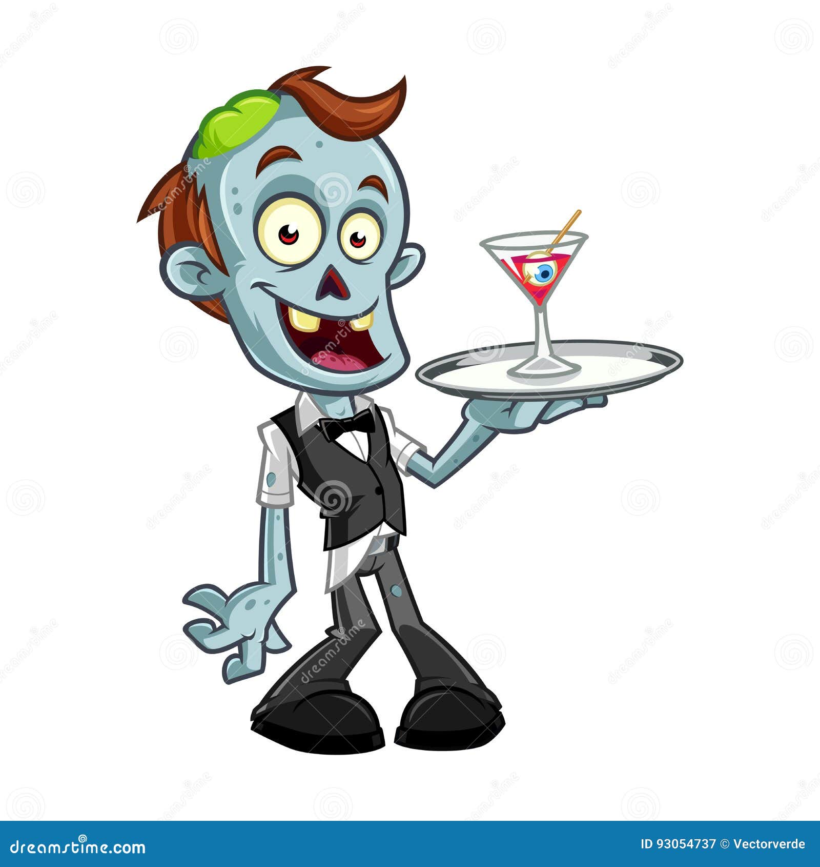 Zombie stock vector. Illustration of brain, face, scary - 93054737