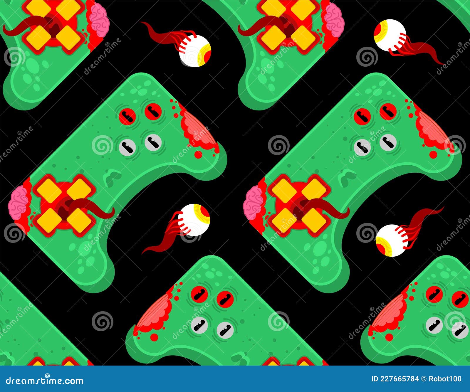 Gamepad In A Monster Hand. Electronic Game Cartoon Illustration ...