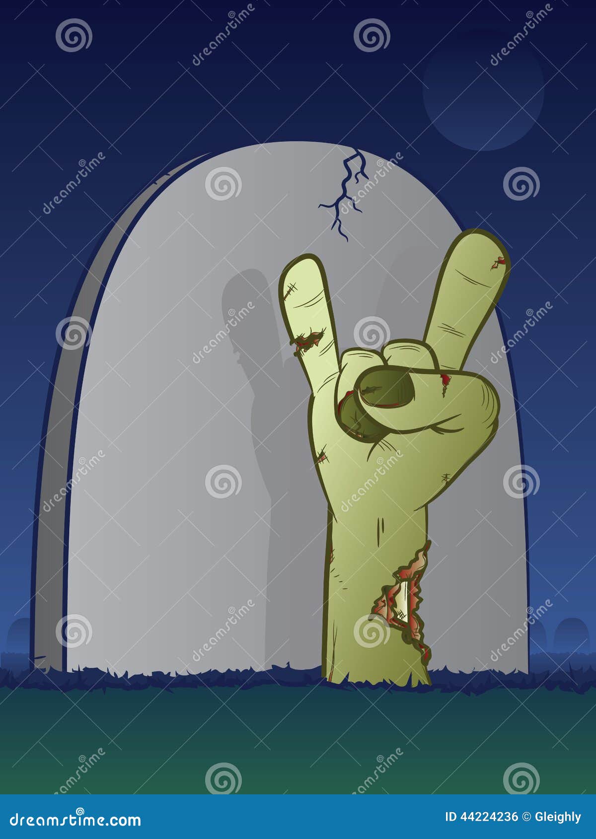 Zombie-Grab vektor abbildung. Illustration von übel, hungrig - 44224236