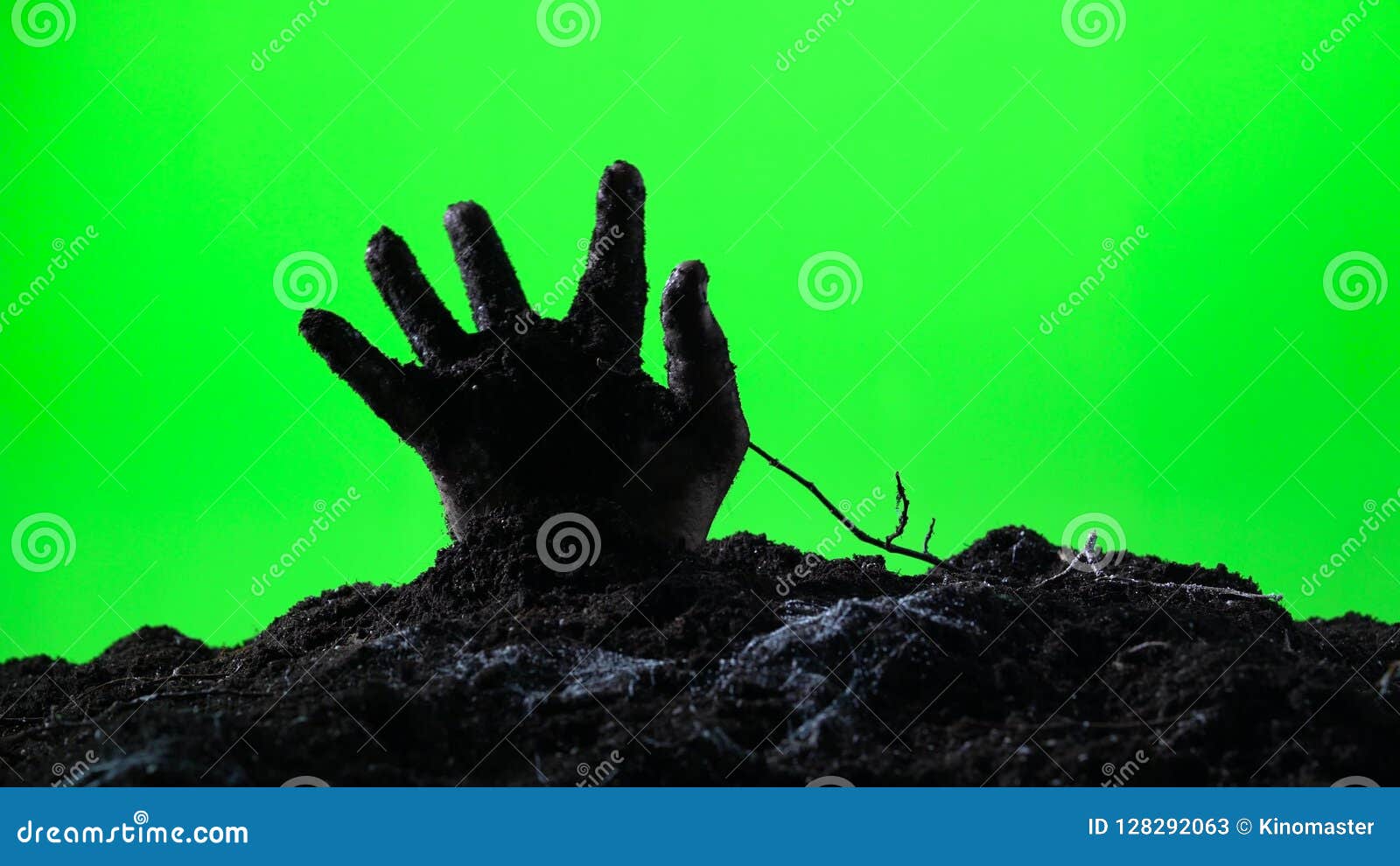 Zombie Hand Emerging from the Ground. Green Screen. 007 Stock Video ...
