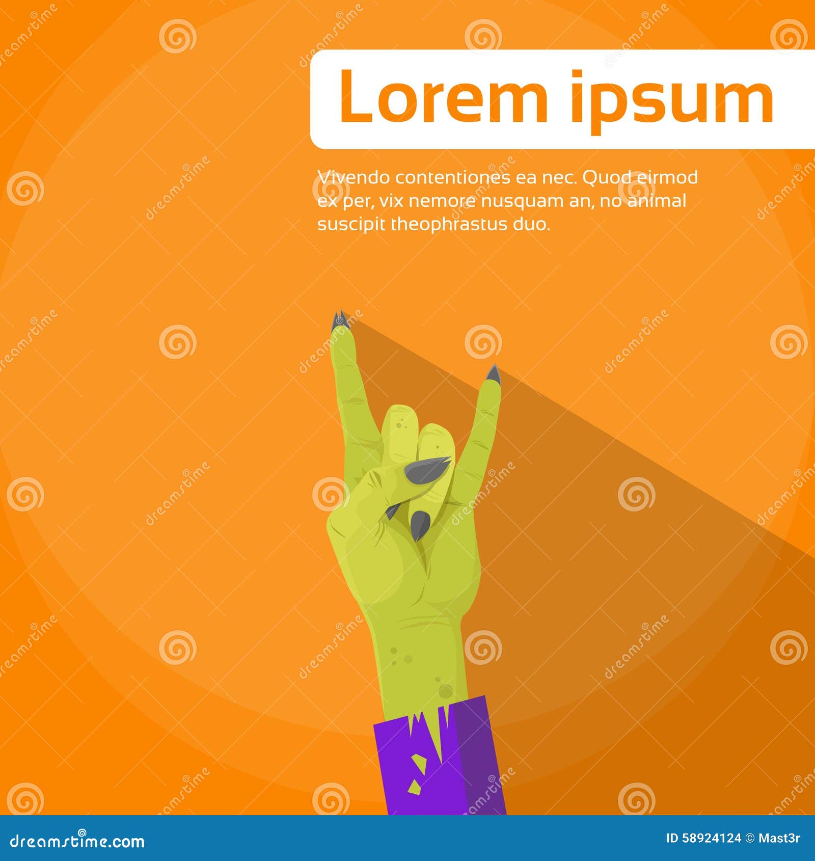 Zombie Hand Point Rock Finger Gesture Flat Stock Vector - Illustration ...